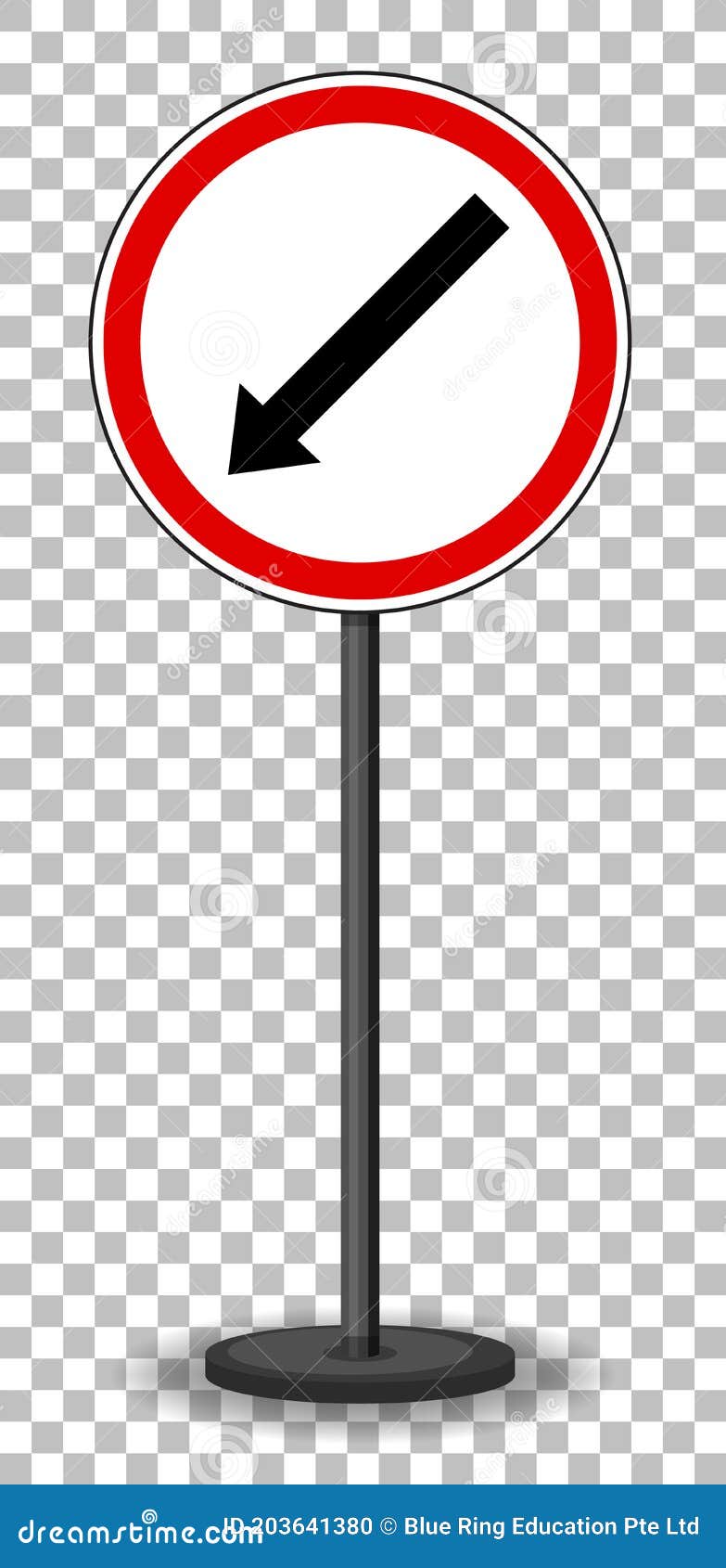 Red Traffic Sign on Transparent Background Stock Vector - Illustration ...