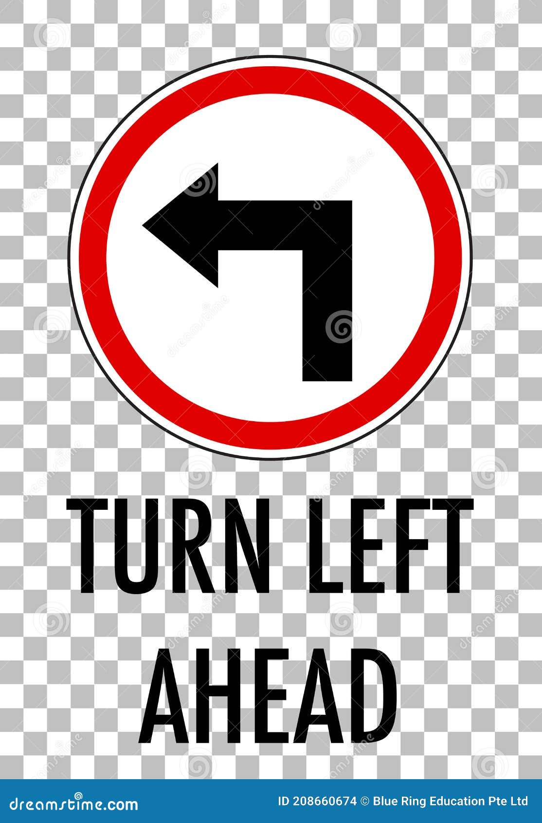 Red Traffic Sign on Transparent Background Stock Vector - Illustration ...