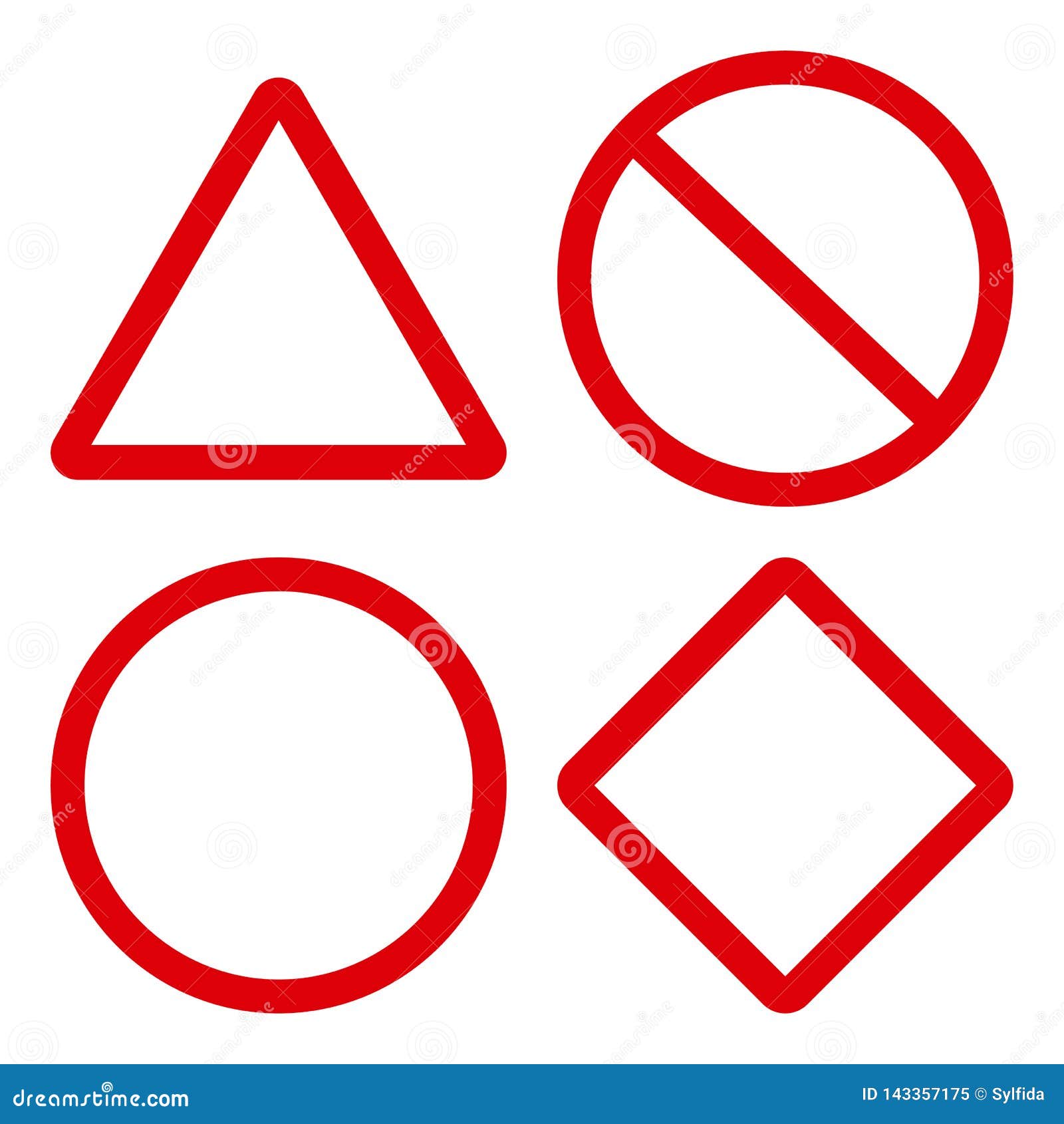 Red Traffic Signs. Vector Illustration Stock Illustration ...