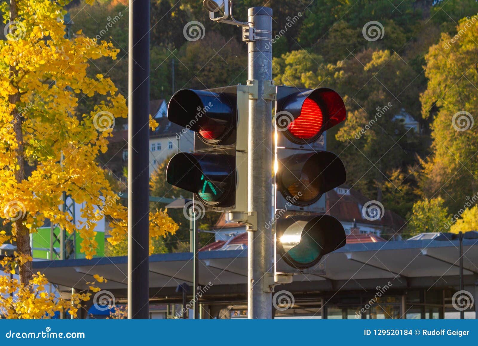 Red trafficlight stock photo. Image of lights, light - 129520184