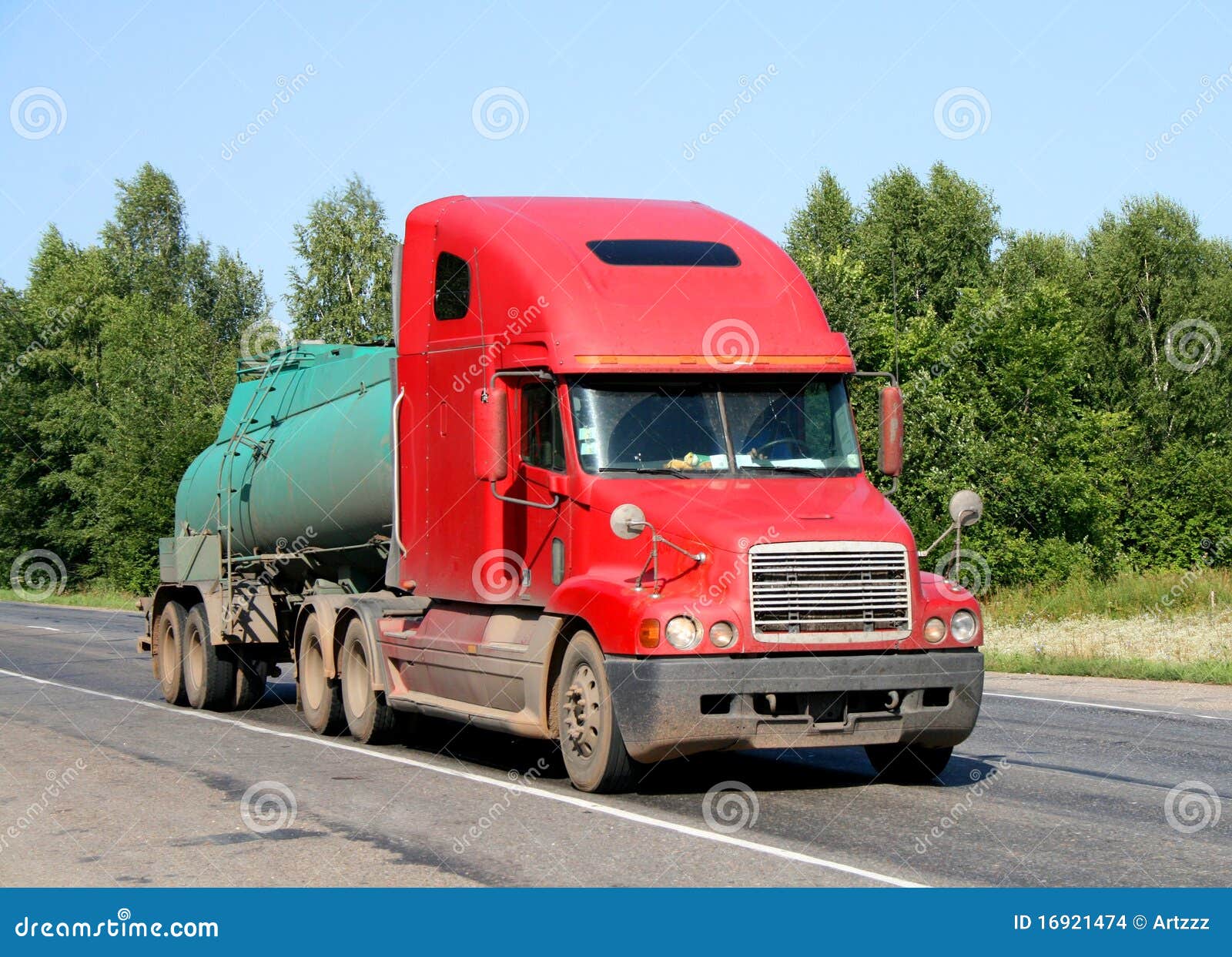 Red trailer truck stock photo. Image of hard, modern - 16921474