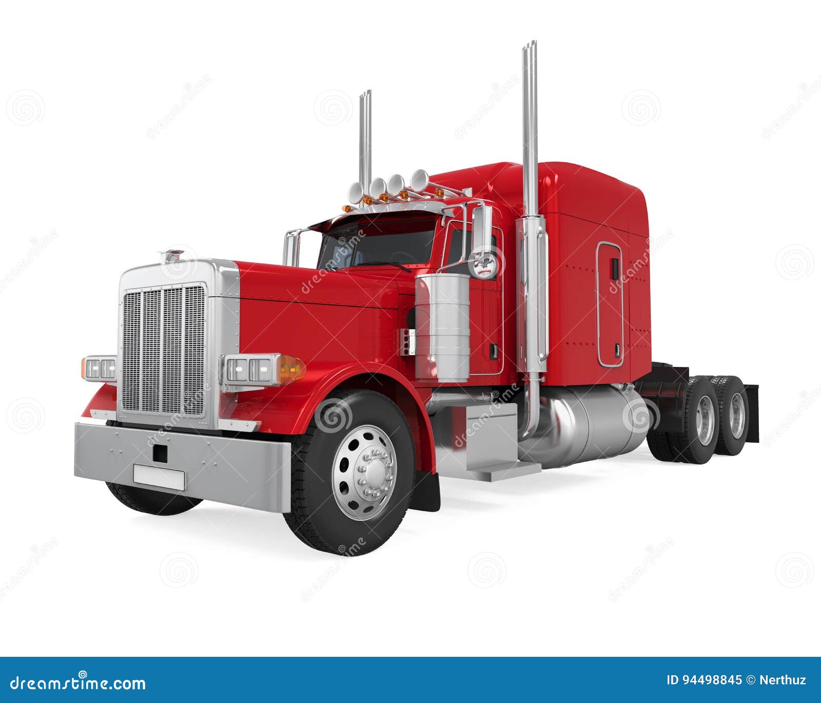 Red Trailer Truck Isolated stock illustration. Illustration of haul ...