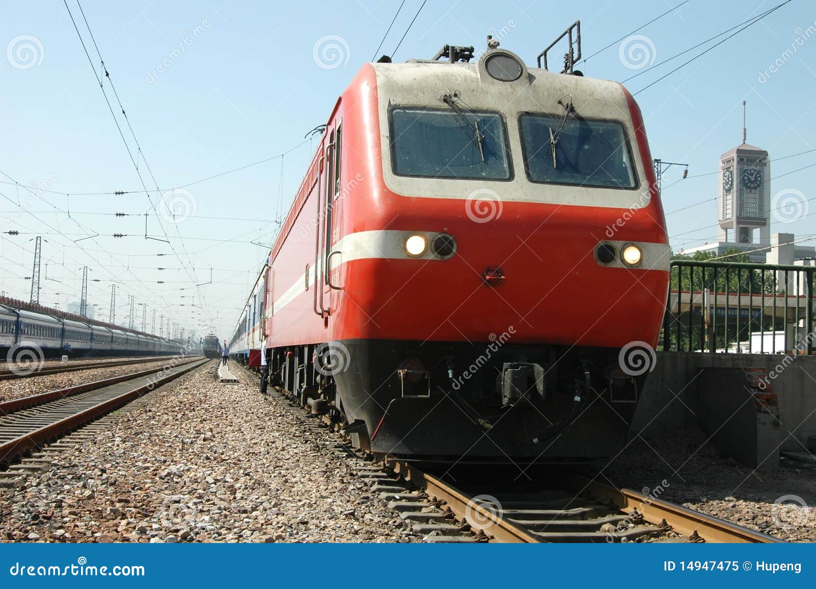 Red train of China stock image. Image of rail, railroad - 14947475