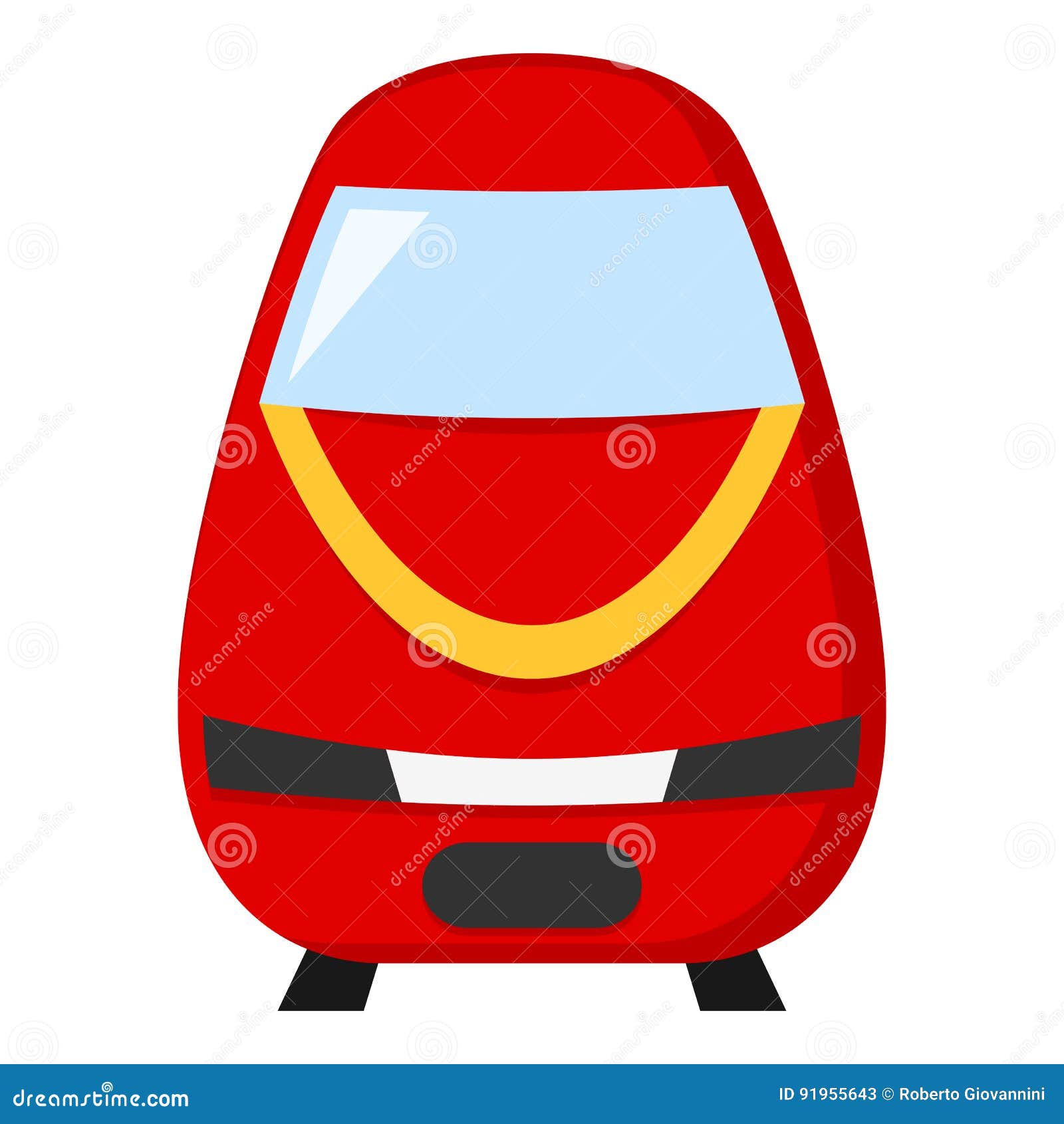 Red Train Flat Icon Isolated on White Stock Vector - Illustration of ...