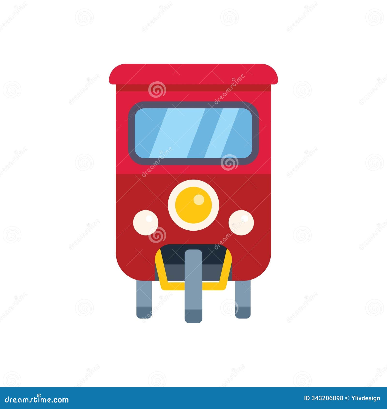 Red Train Front View Approaching on Rails Public Transportation Icon ...