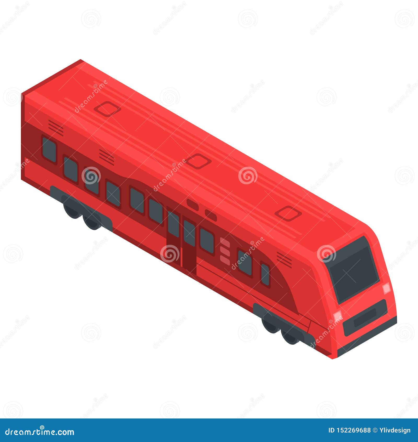 Red Train Icon, Isometric Style Stock Vector - Illustration of antique ...
