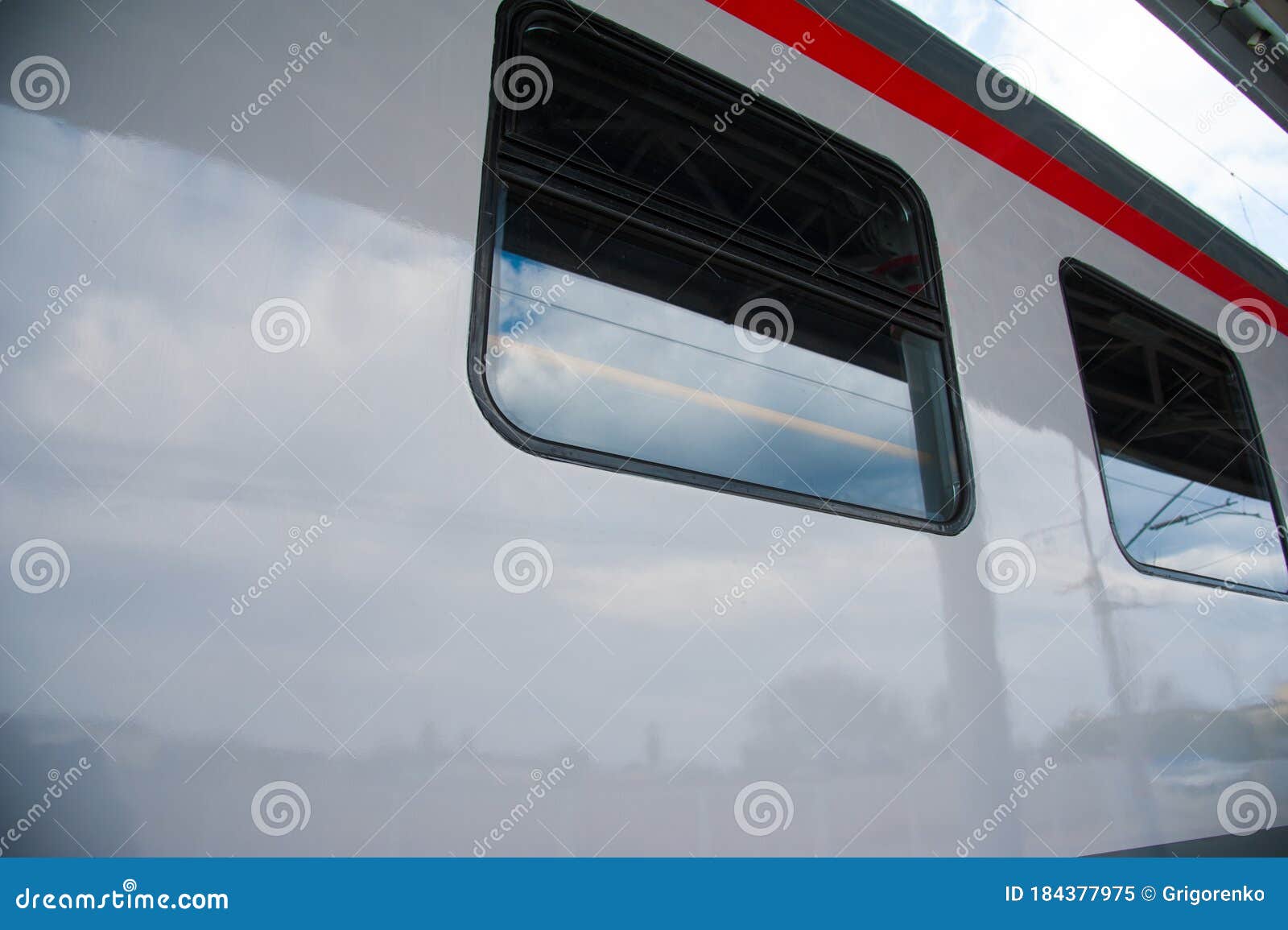 Red Train in Modern Railway Stock Image - Image of tourism, modern ...