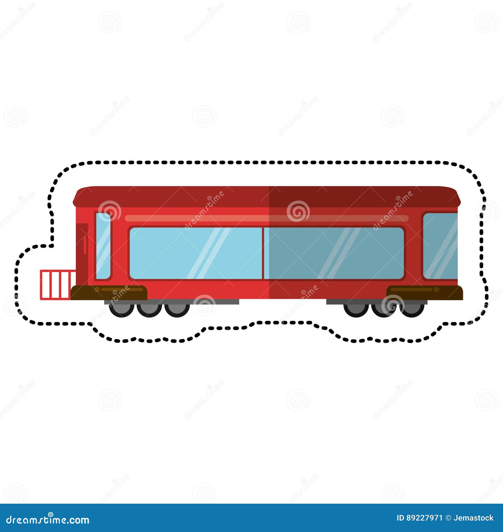 Red Train Rail Passenger Transport Shadow Stock Illustration ...