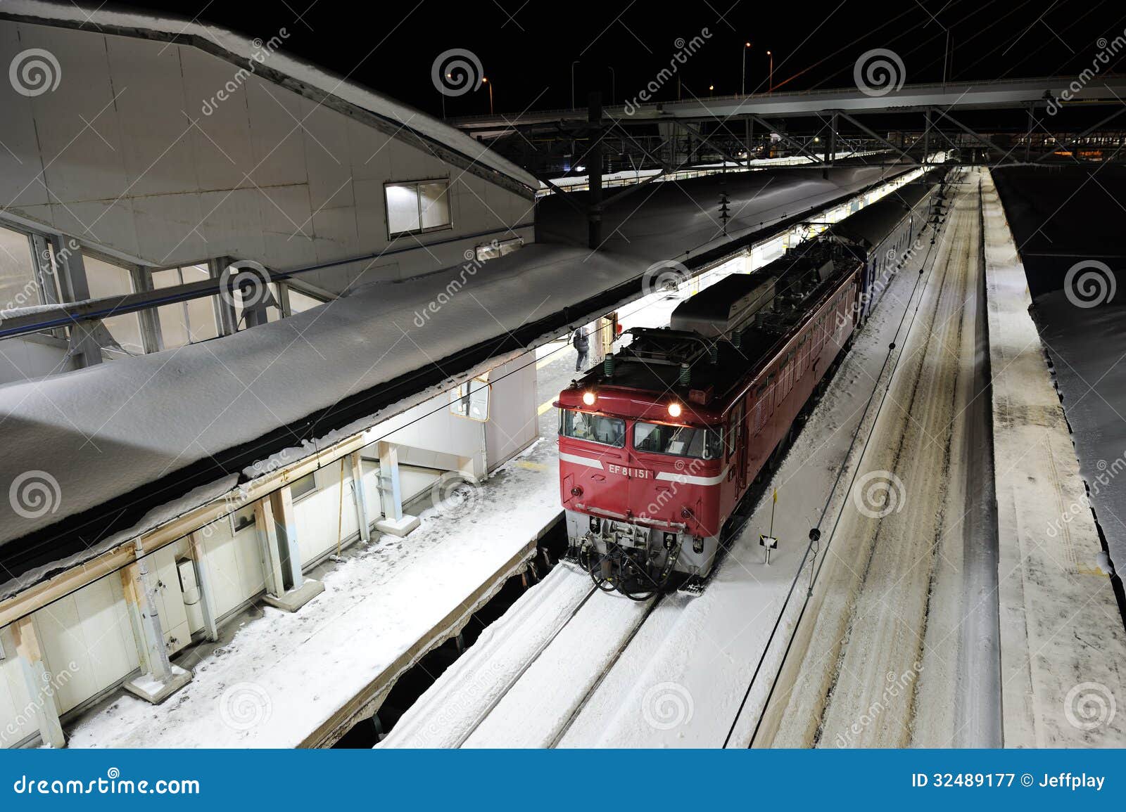 RED Train on Railway in Japan Editorial Photography - Image of standard ...