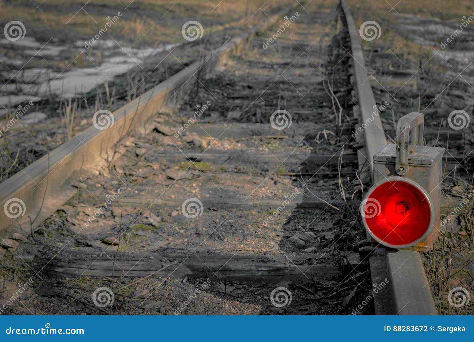 Red train signal lamp stock photo. Image of railway, rail - 88283672