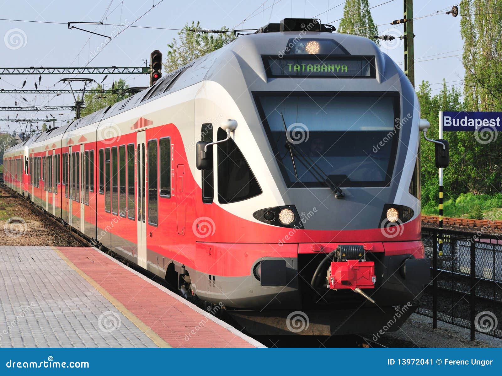 Red train at station stock image. Image of wagon, journey - 13972041