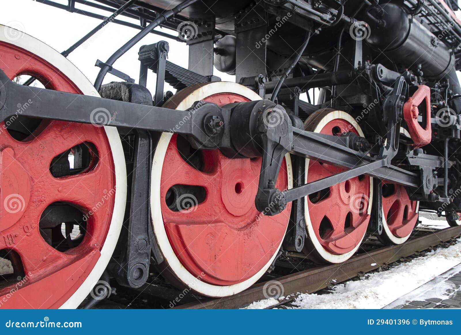 Red train wheels stock photo. Image of railway, steam - 29401396