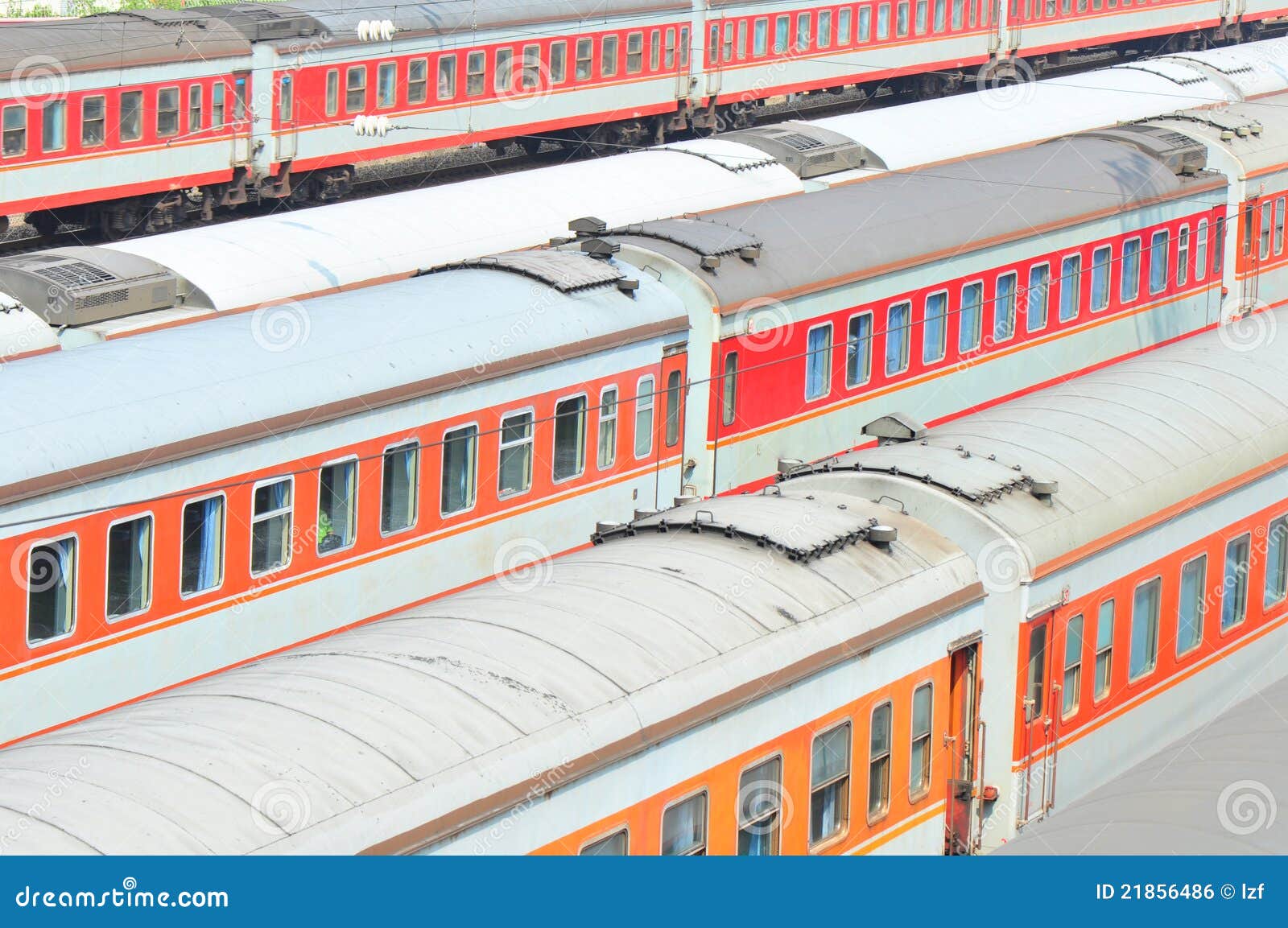 Red trains stock photo. Image of sleeper, steel, containers - 21856486