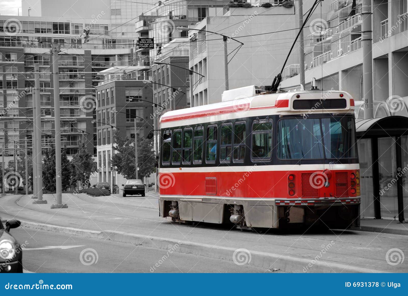 Red tram stock photo. Image of toronto, road, canada, public - 6931378