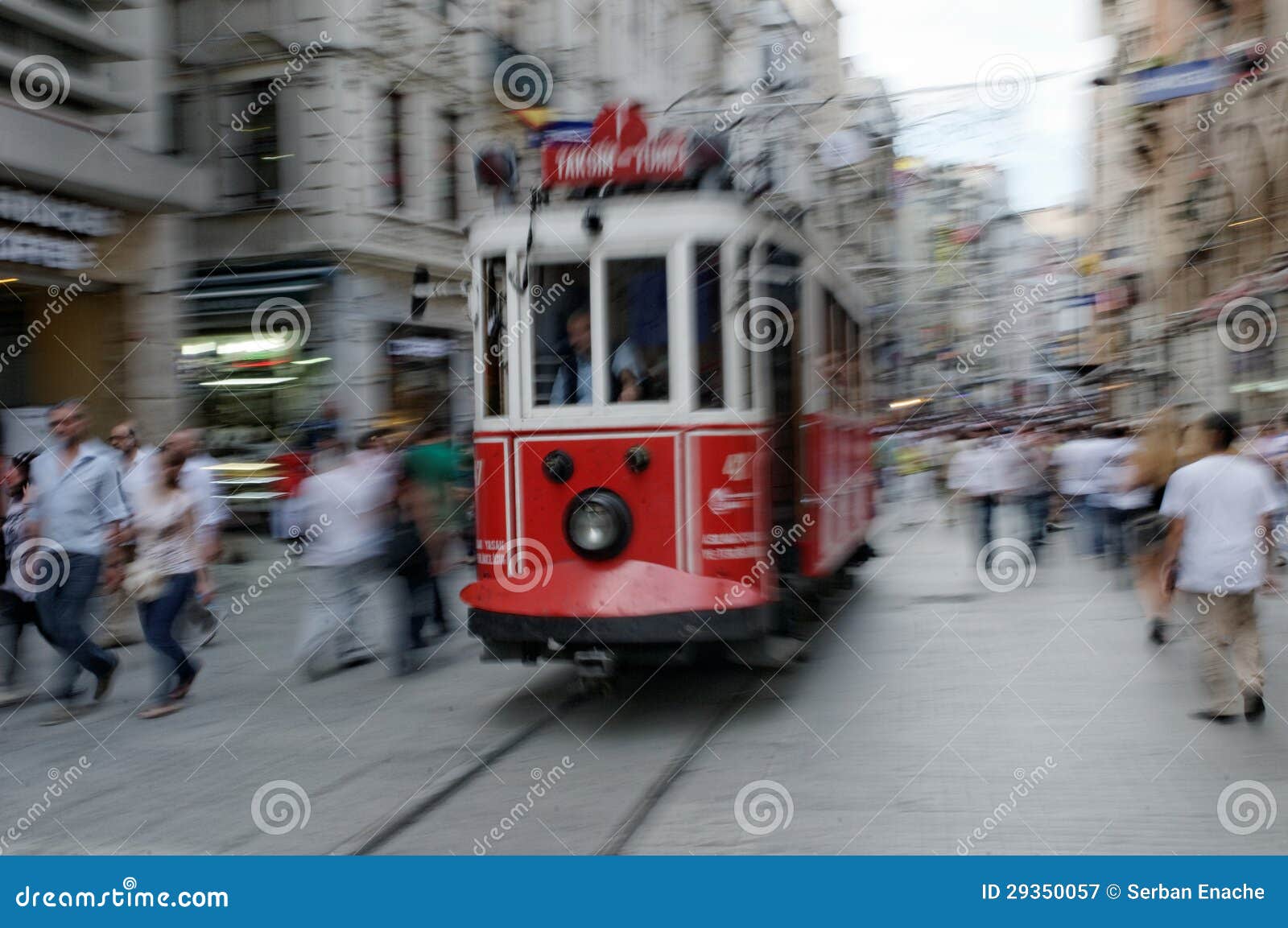 Red trams of Istanbul editorial photography. Image of tramway - 29350057