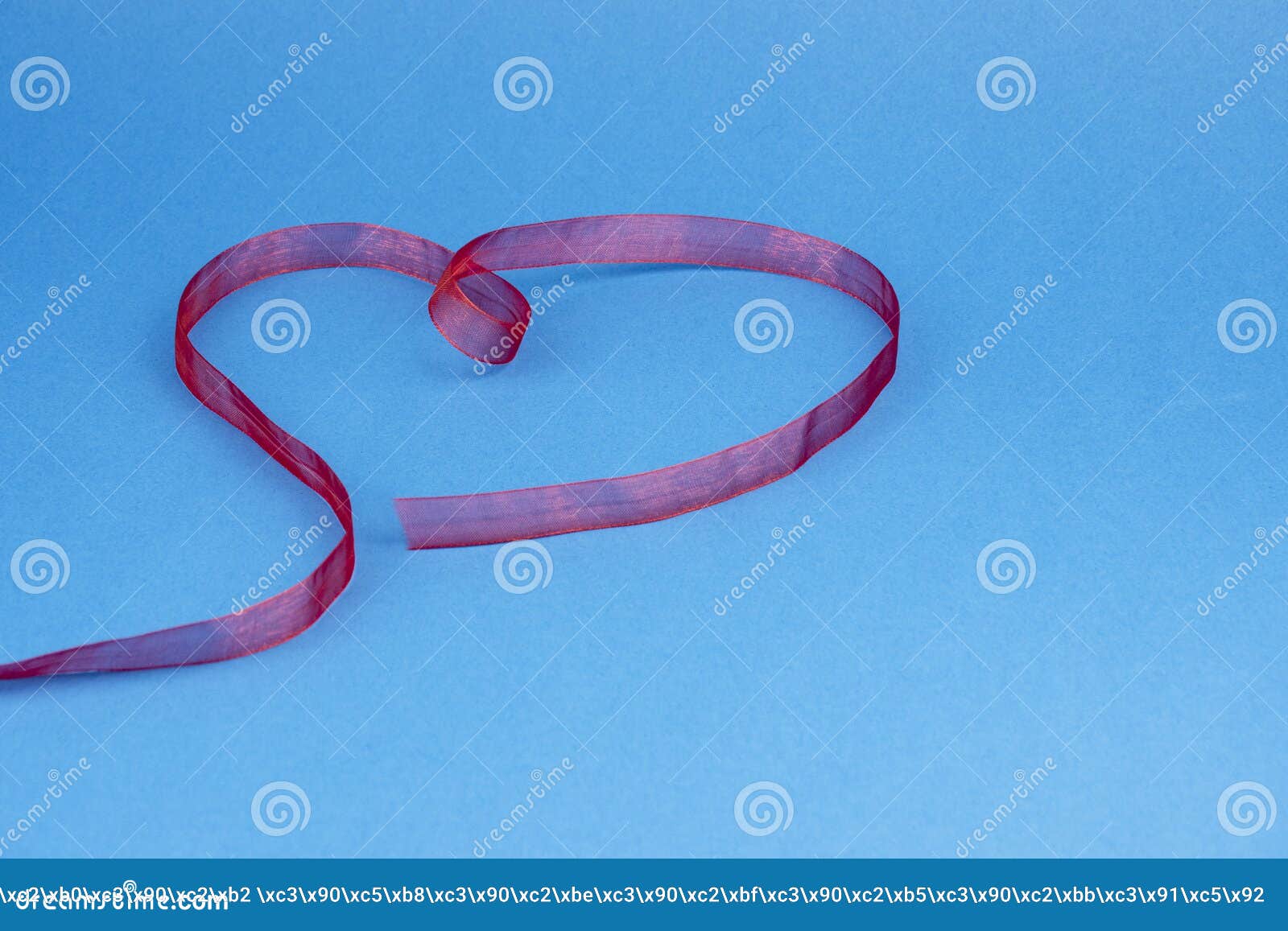 Red Translucent Ribbon in the Shape of a Heart Stock Photo - Image of ...