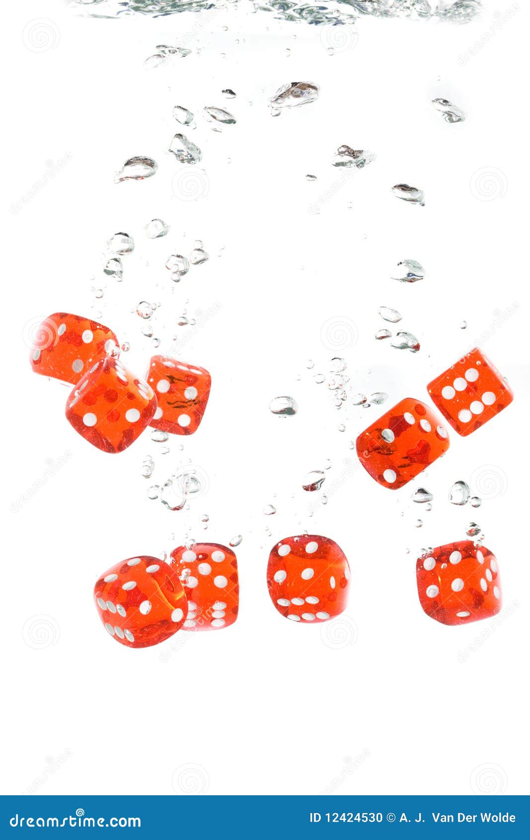 Red Transparent Dice Falling into the Water Stock Photo - Image of ...