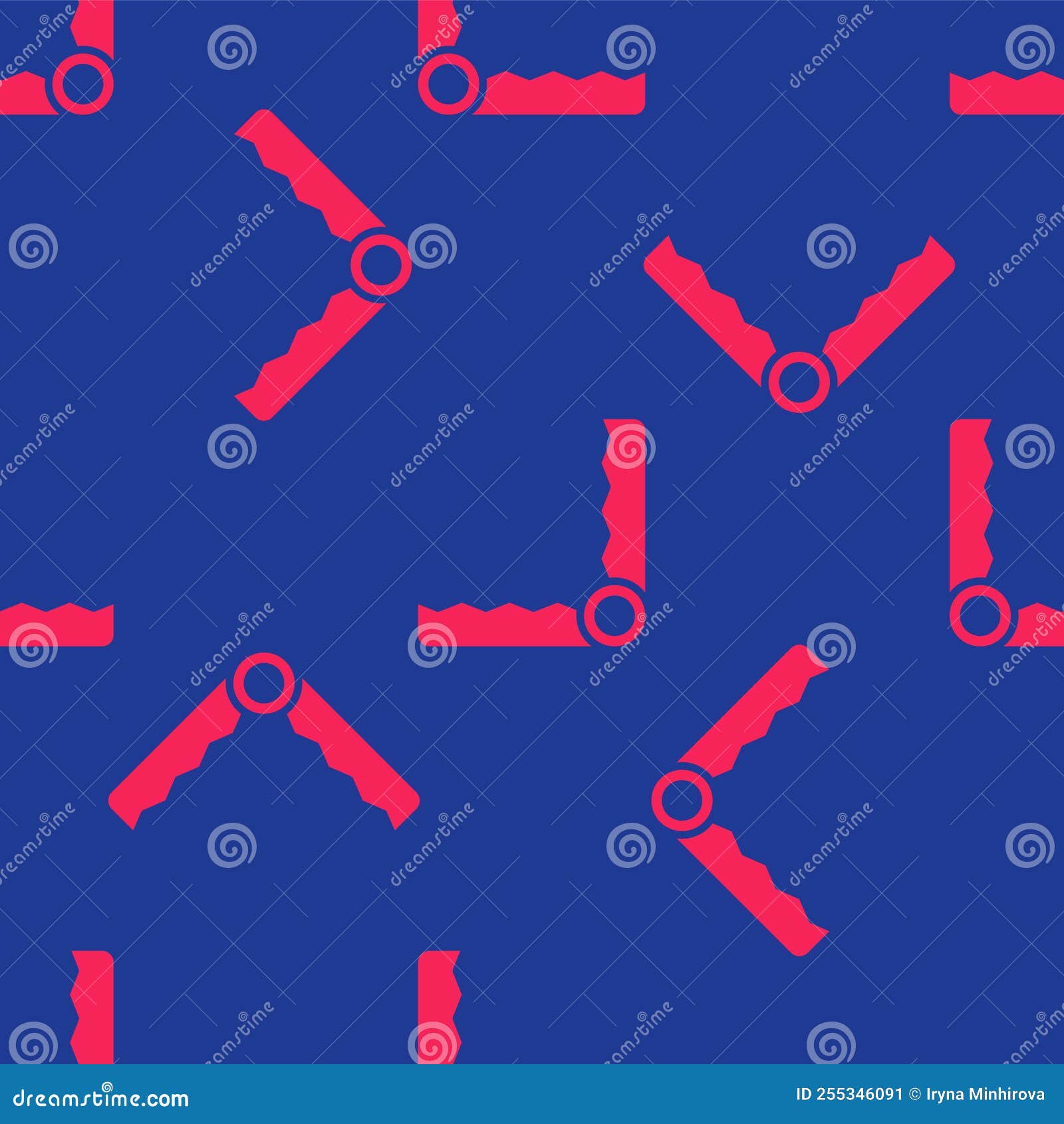 Red Trap Hunting Icon Isolated Seamless Pattern on Blue Background ...