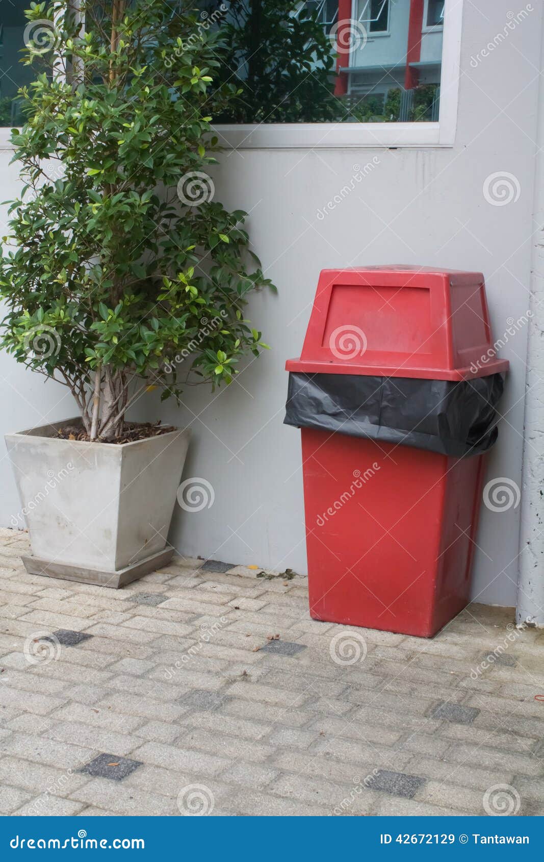 Red trash box stock image. Image of background, isolated - 42672129
