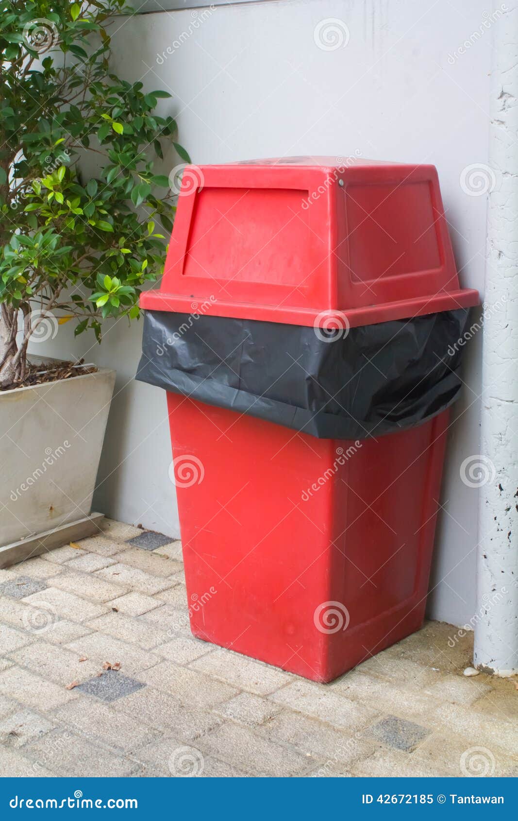 Red trash box stock image. Image of clean, pollution - 42672185