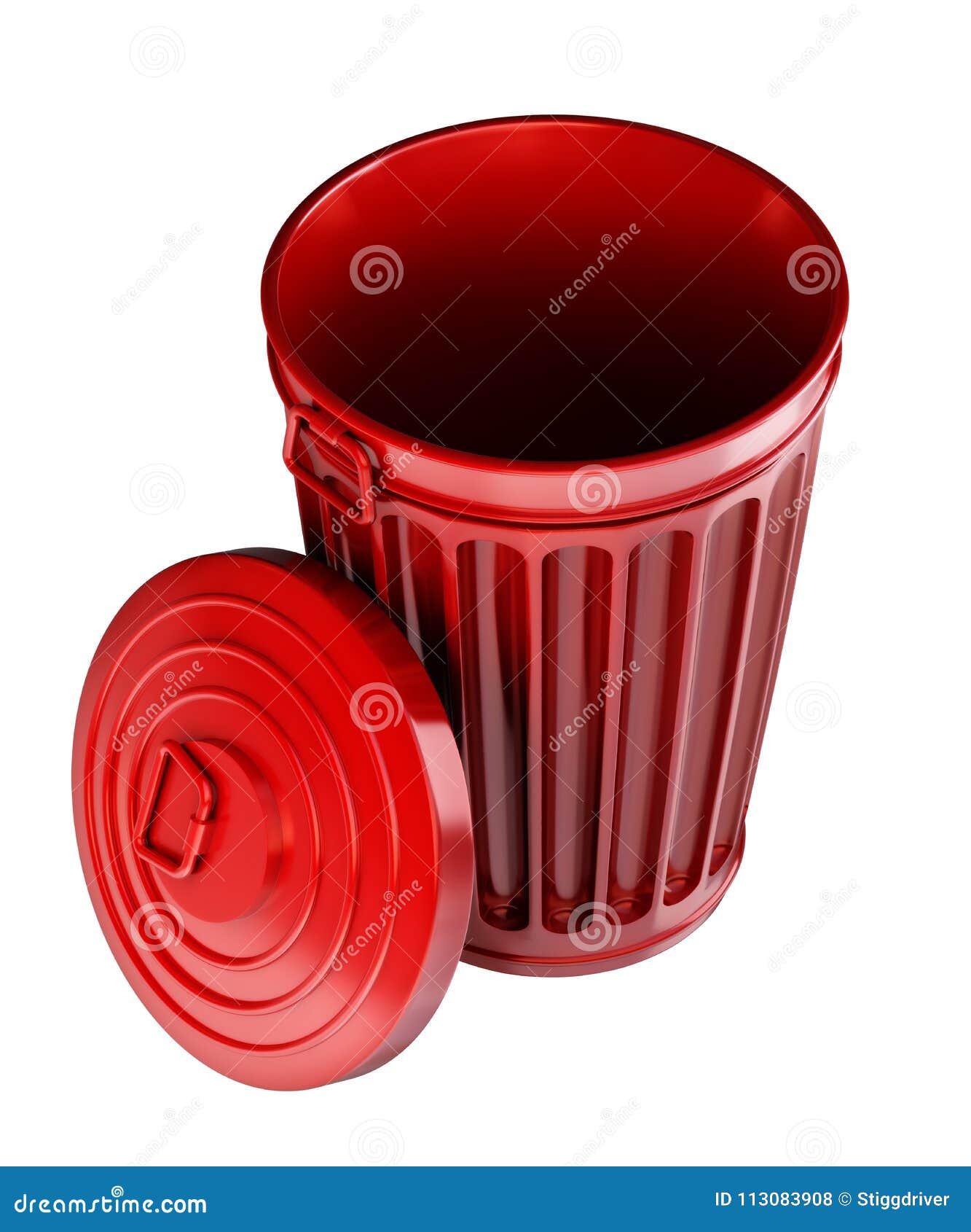 Red trash can stock illustration. Illustration of waste - 113083908