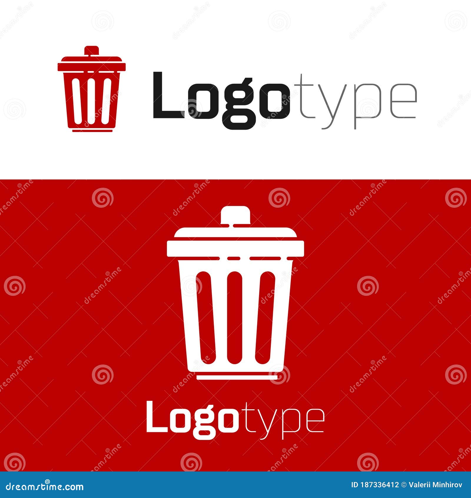 Red Trash Can Icon Isolated on White Background. Garbage Bin Sign ...