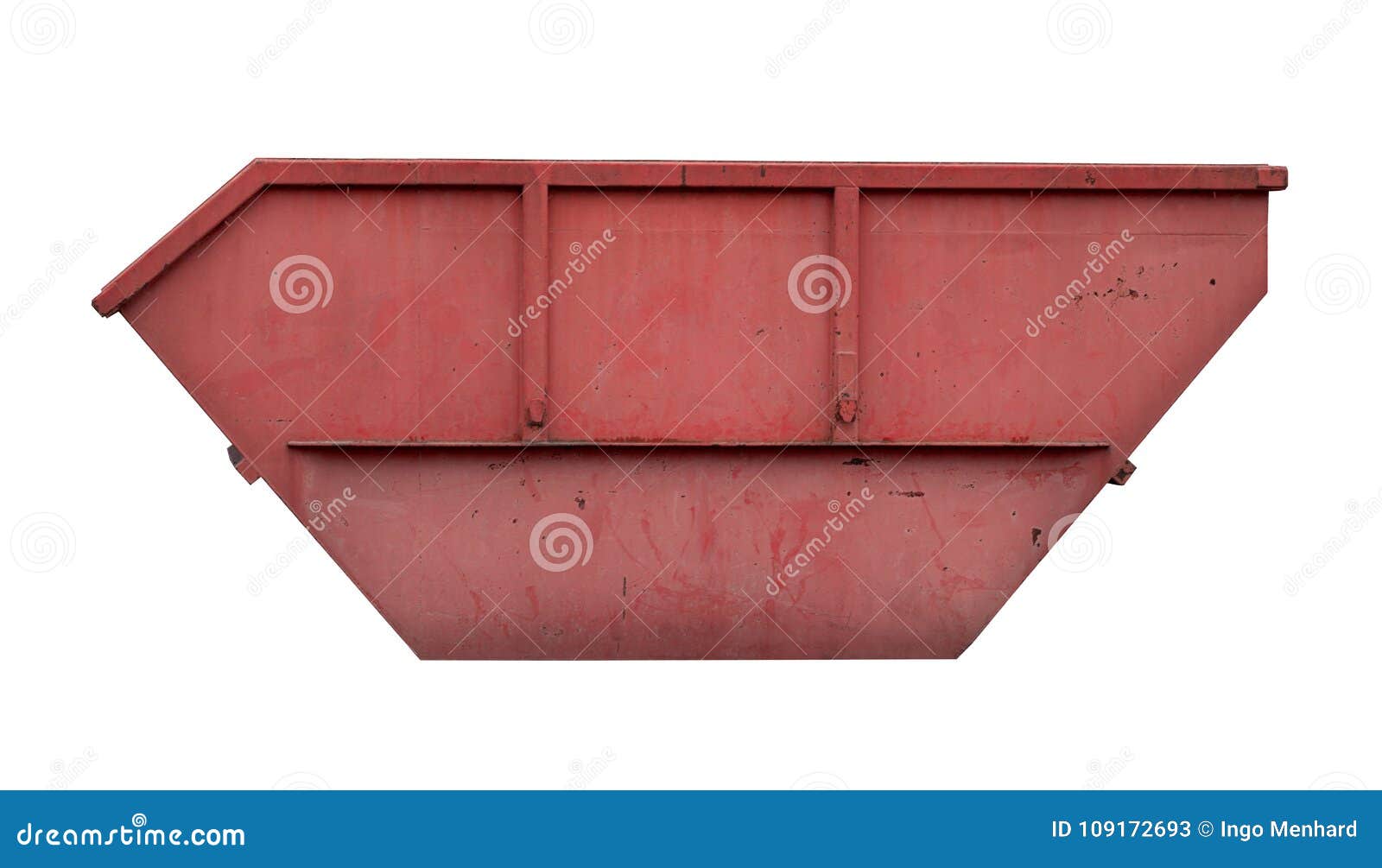 Red Trash Container Isolated on White Background Stock Image - Image of ...
