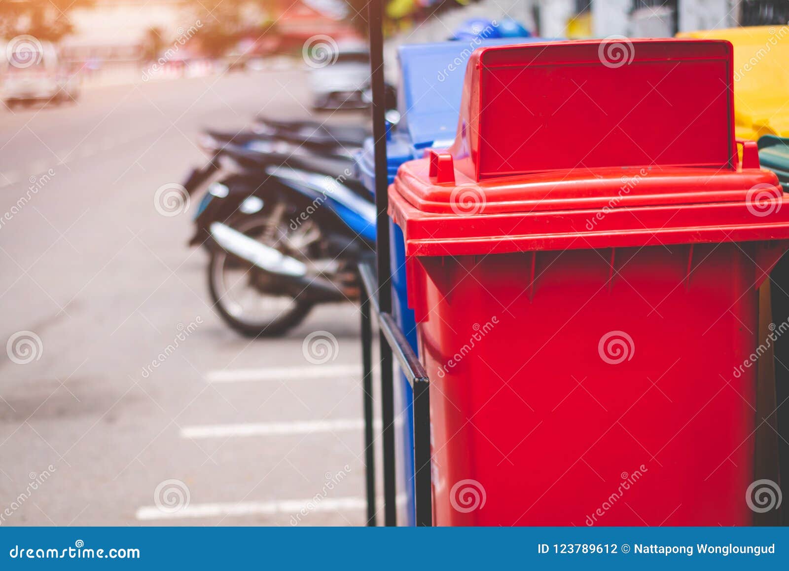 Red Trash, Hazardous Waste. Stock Photo - Image of material, cleaning ...