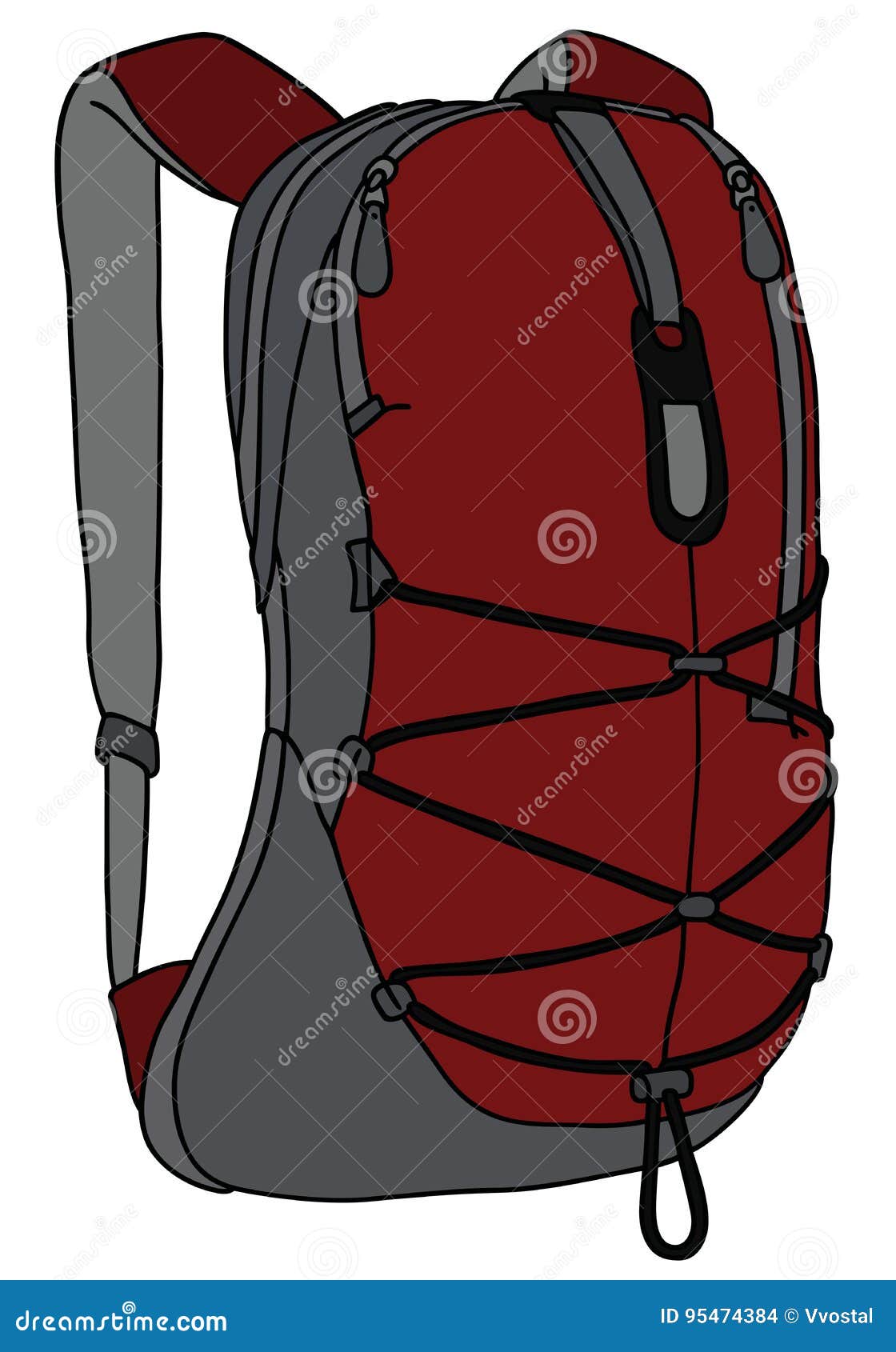 Red travel backpack stock vector. Illustration of backpack - 95474384