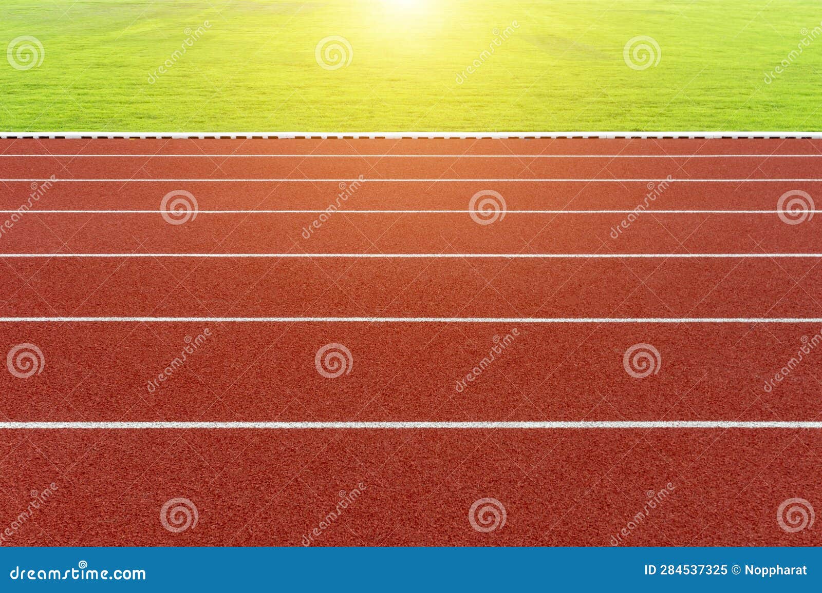Red Treadmill at the Stadium Stock Image - Image of lane, jogging ...