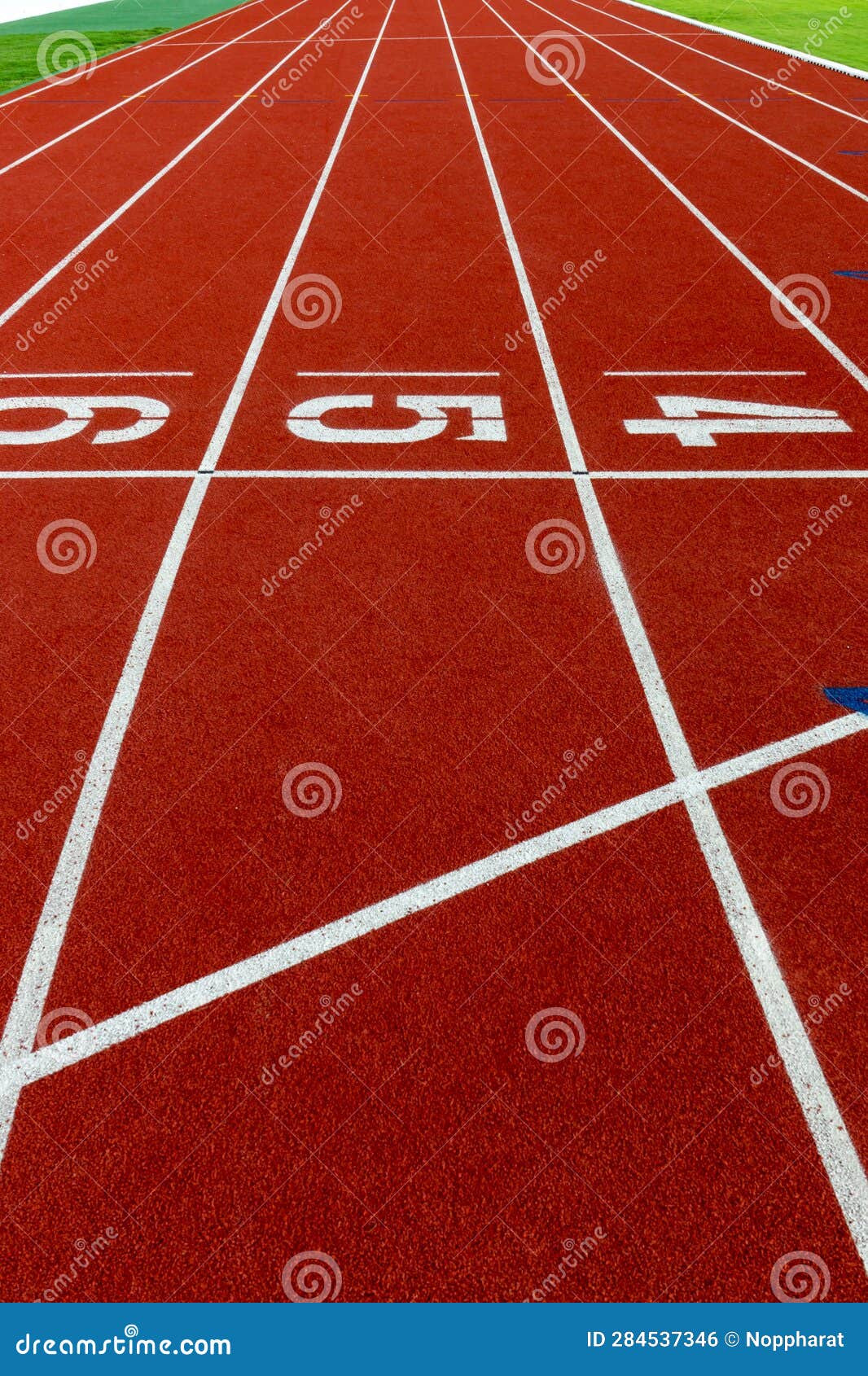 Red Treadmill at the Stadium Stock Photo - Image of running, colorful ...