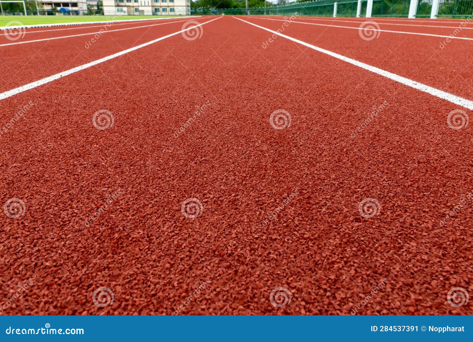 Red Treadmill at the Stadium Stock Image - Image of healthy, race ...