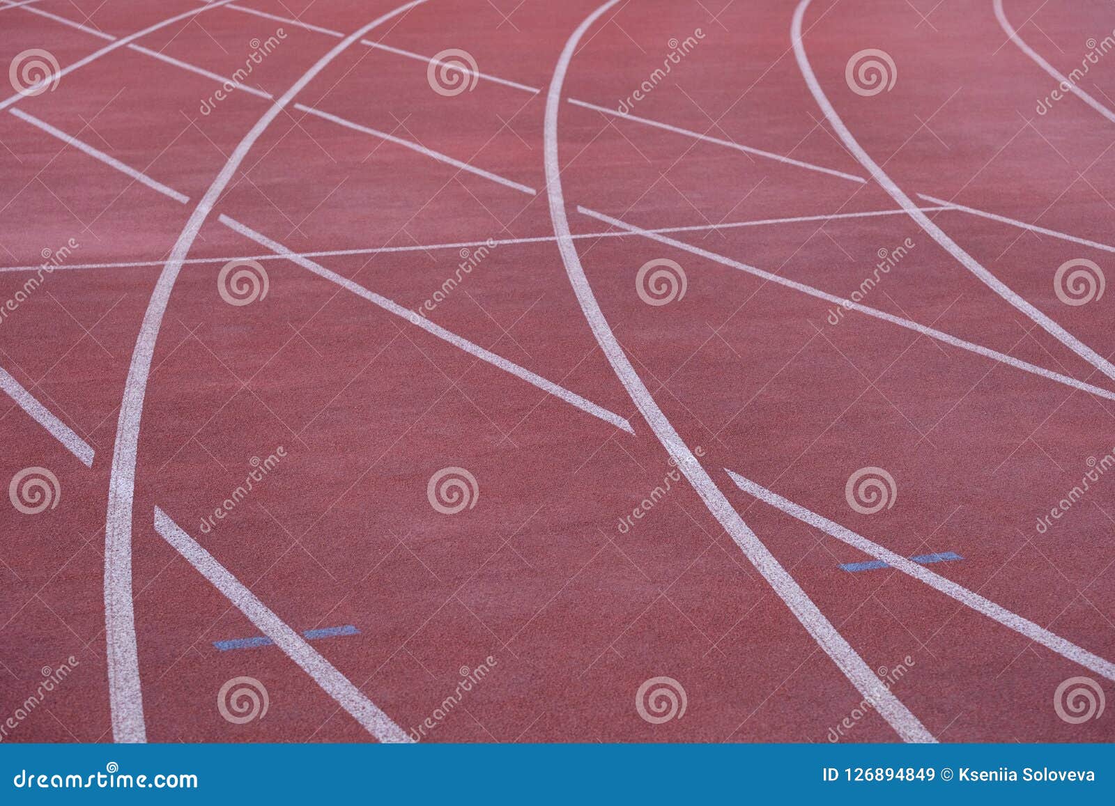 Red Treadmill with White Markings. Track Running at the Stadium Stock ... Red Treadmill with White Markings. Track Running at the Stadium Stock ...