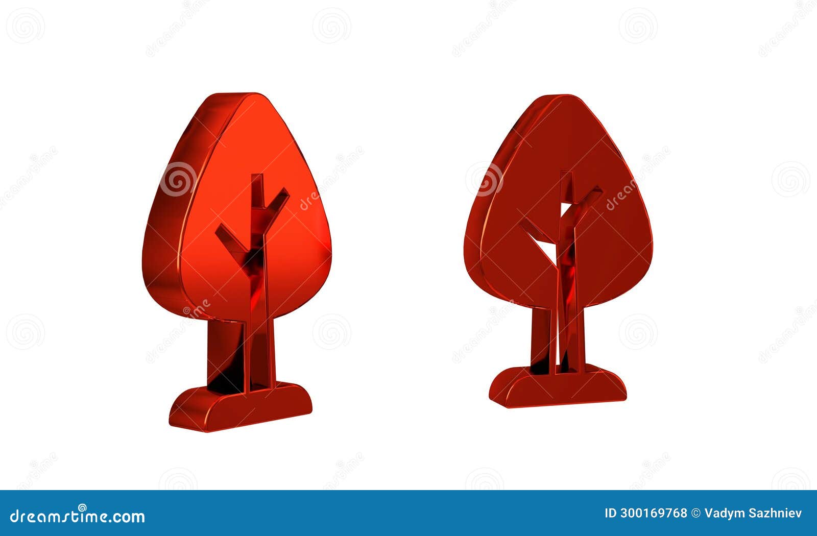 Red Tree Icon Isolated on Transparent Background. Forest Symbol Stock ...