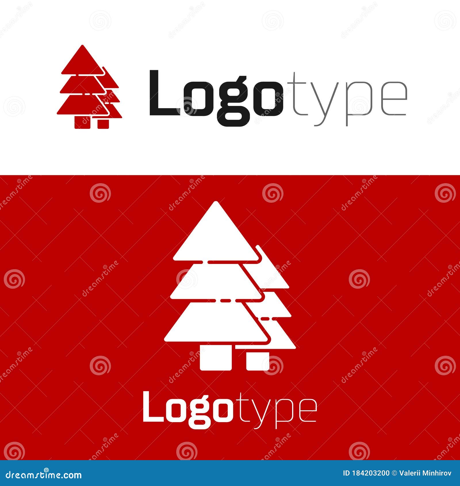 Red Tree Icon Isolated on White Background. Forest Symbol. Logo Design ...