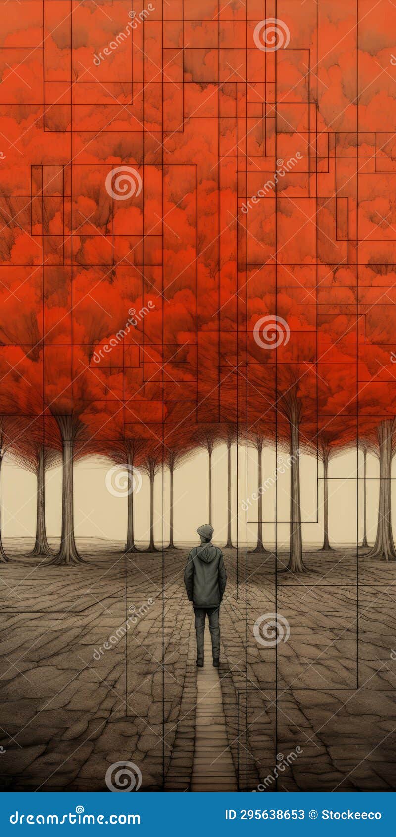 Red Tree a Narrative Paneling with Chiaroscuro and Angular Figures ...