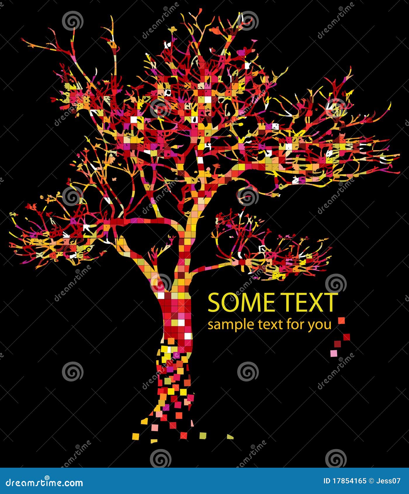 Red tree and text stock illustration. Illustration of collection - 17854165