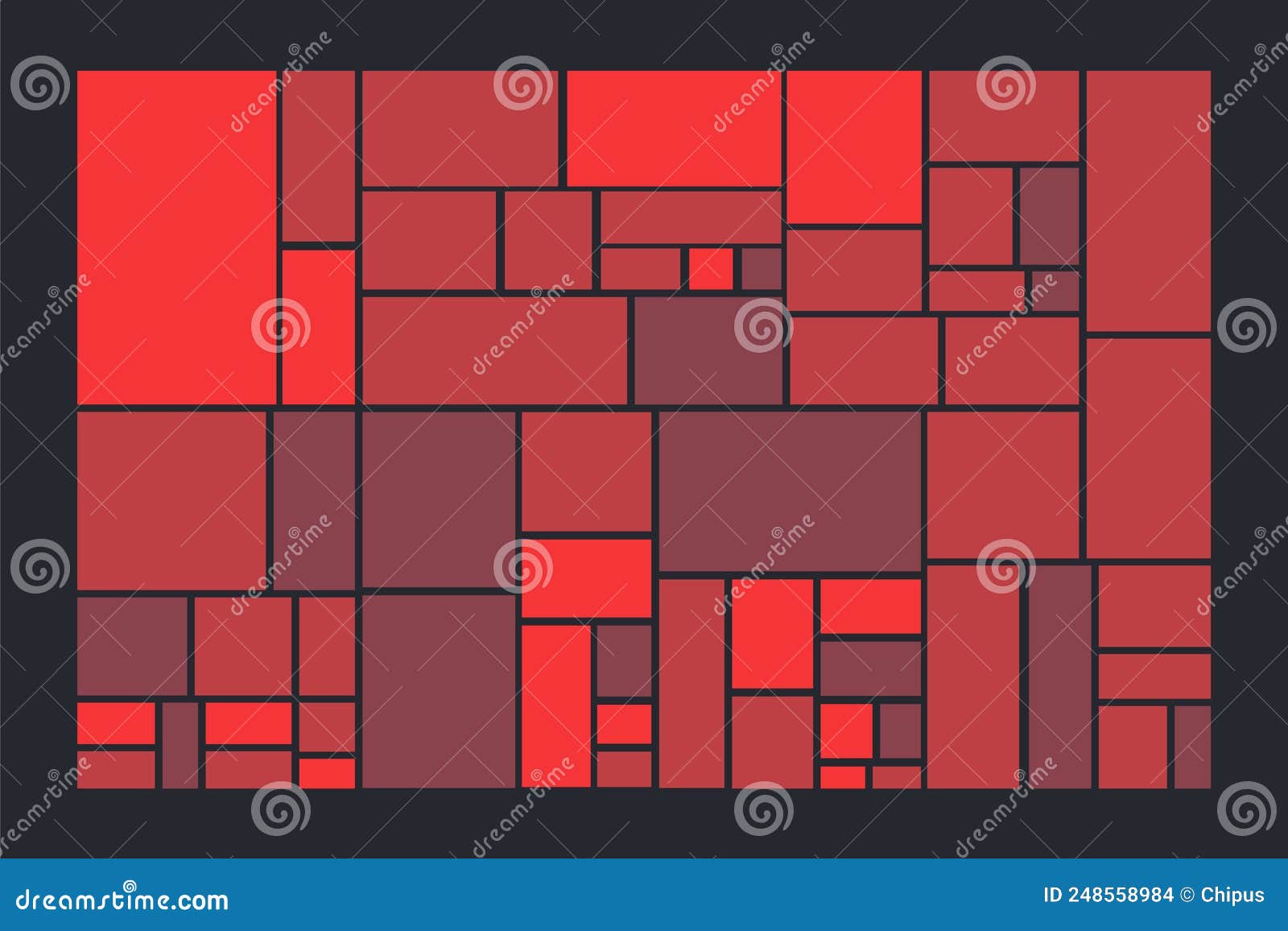 Heat Map Chart. Treemap Graph Template or Pattern. Stock Vector ...