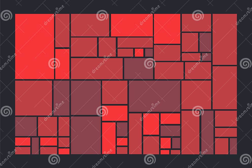 Heat Map Chart. Treemap Graph Template or Pattern. Stock Vector ...