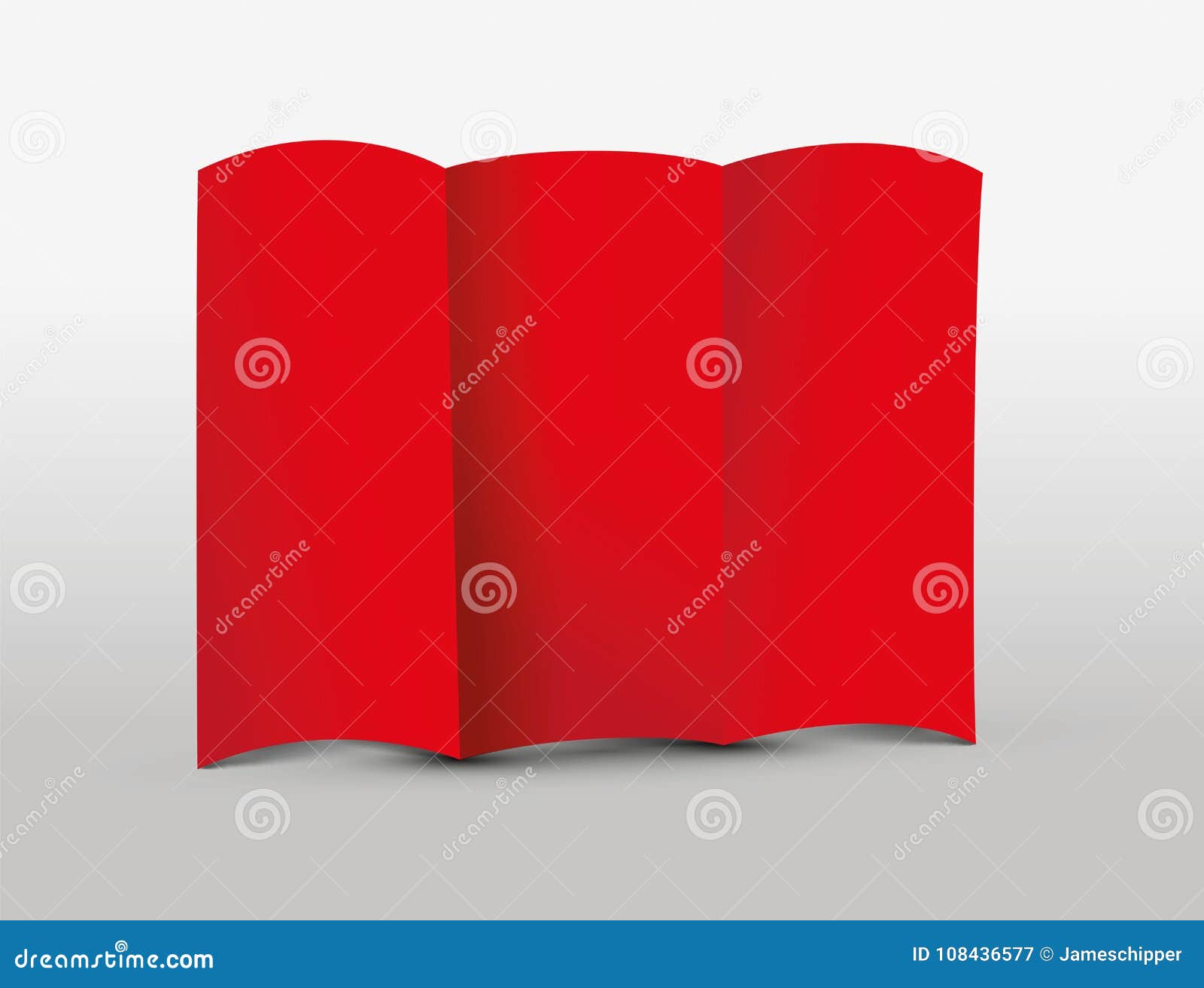 Red trifold leaflet stock vector. Illustration of print - 108436577