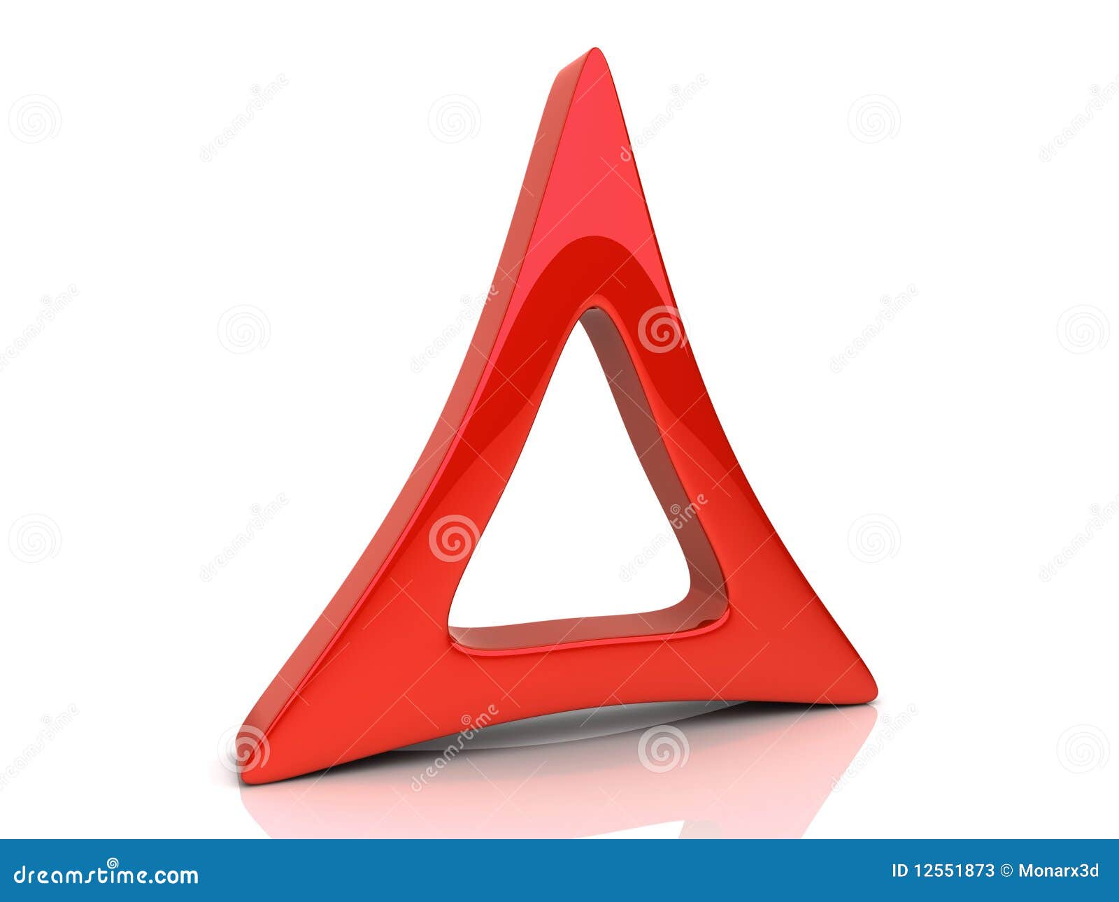 Red triangle stock illustration. Illustration of shape - 12551873