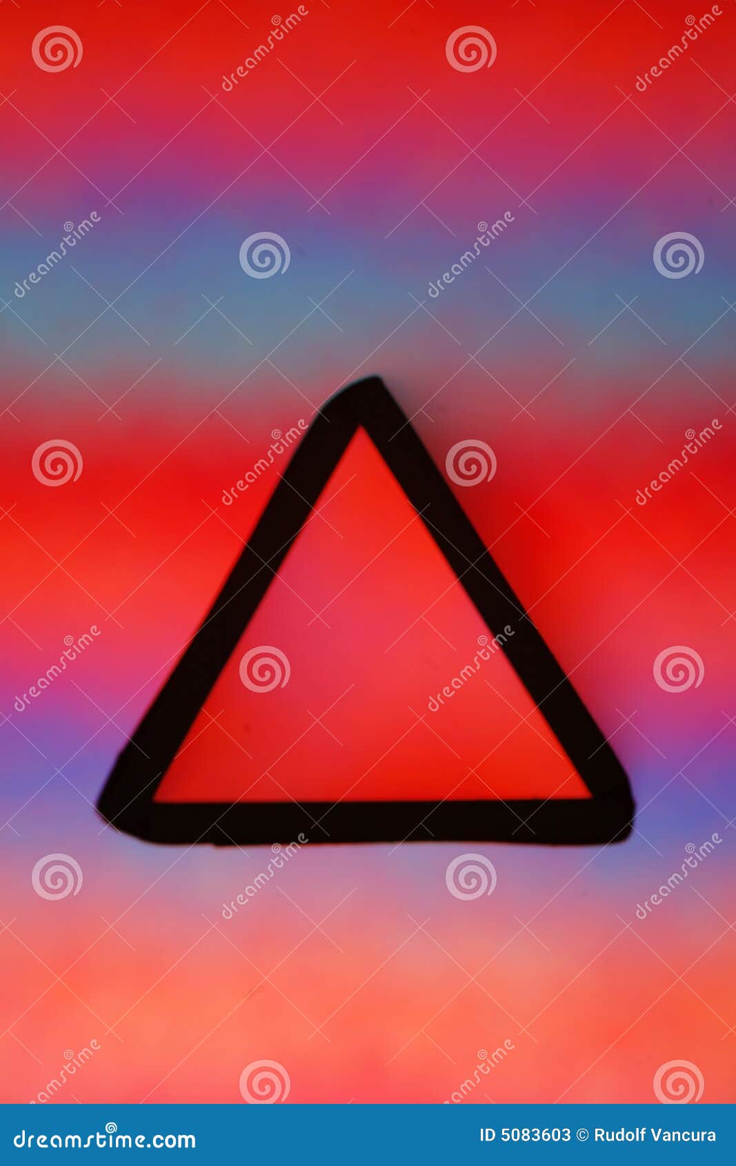 Red triangle stock image. Image of colours, blue, outline - 5083603
