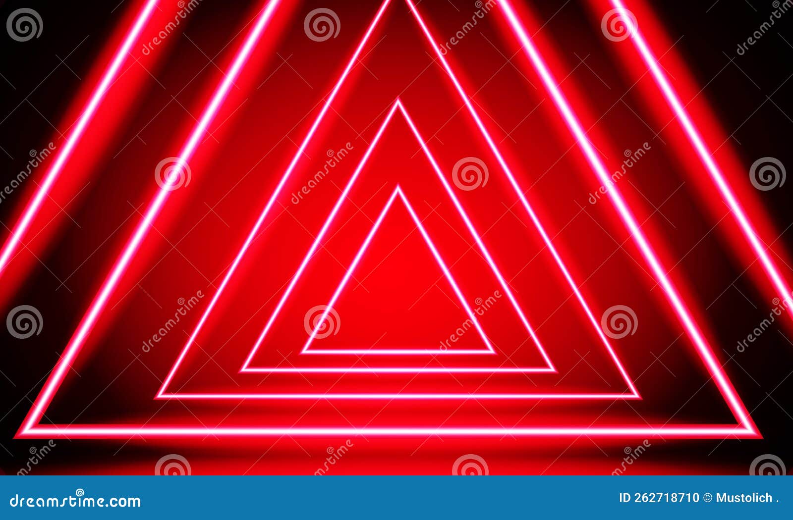 Red Triangle Abstract Neon Effect Stock Illustration - Illustration of ...