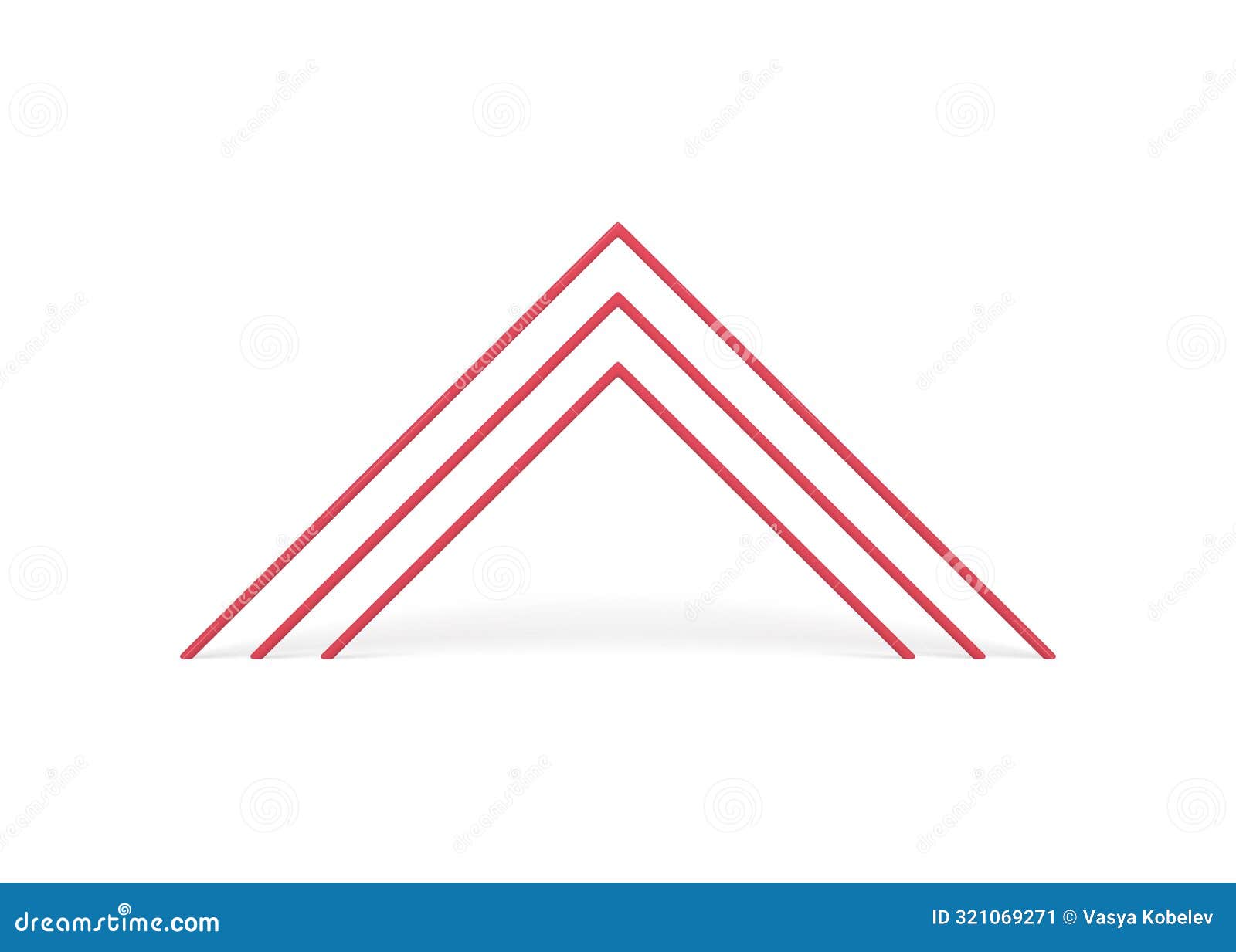 Red Triangle Archway Multilevel Corner Column Minimalist Presentation ...