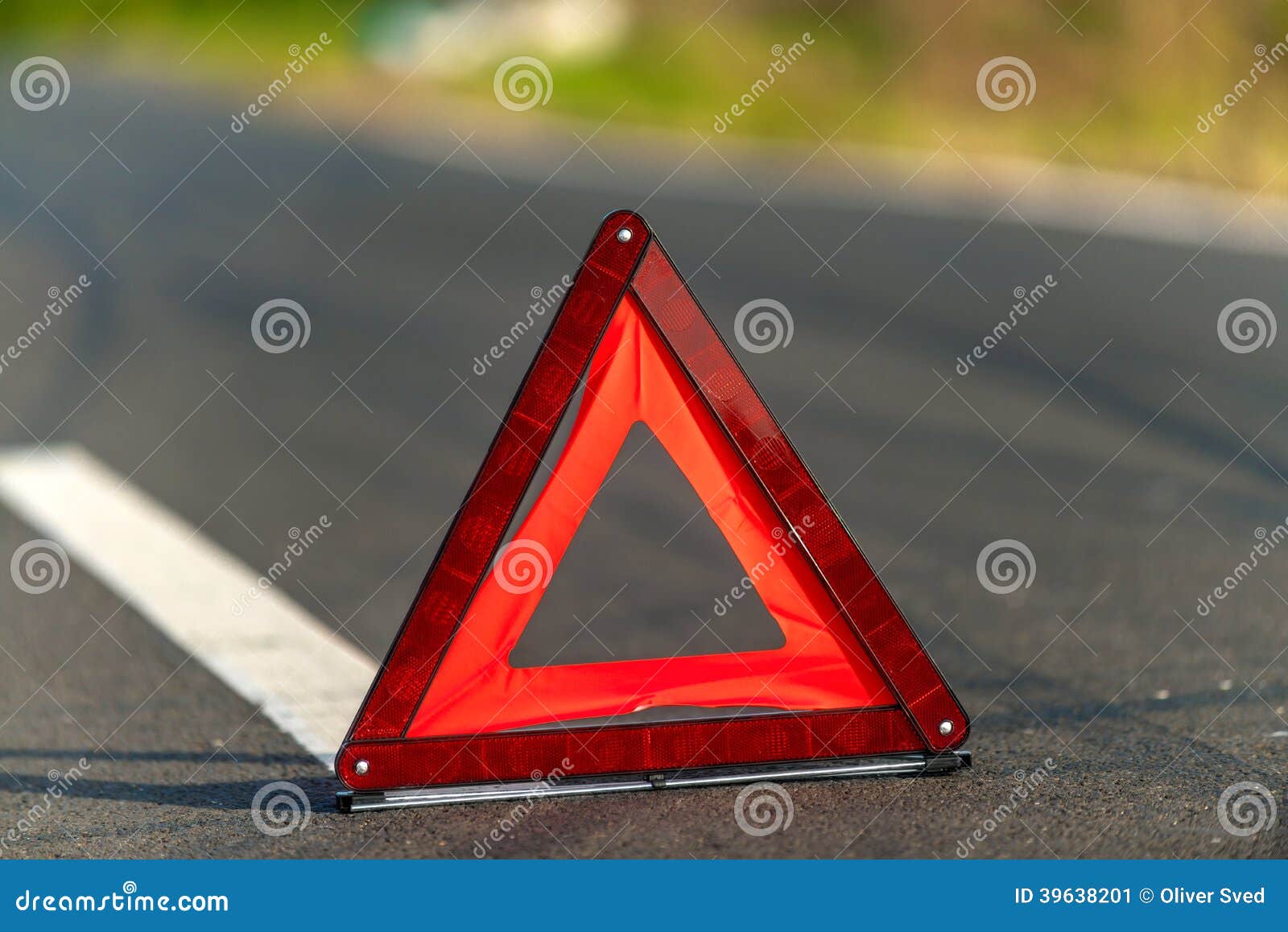 Red triangle of a car stock image. Image of warning, safety - 39638201