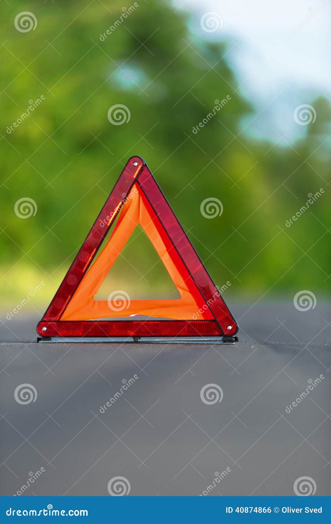 Red triangle of a car stock photo. Image of automobile - 40874866