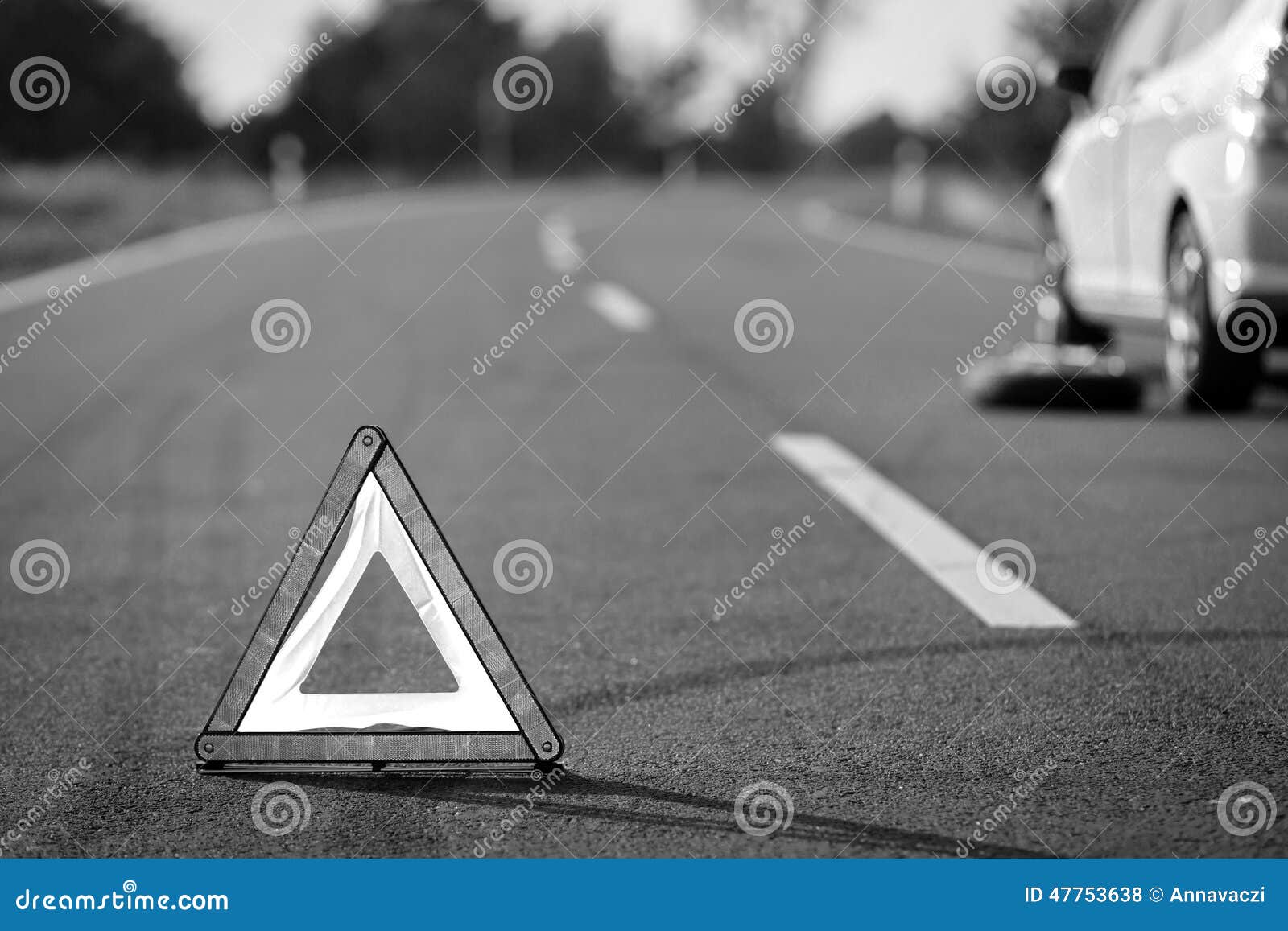 Red triangle of a car stock photo. Image of tires, accident - 47753638
