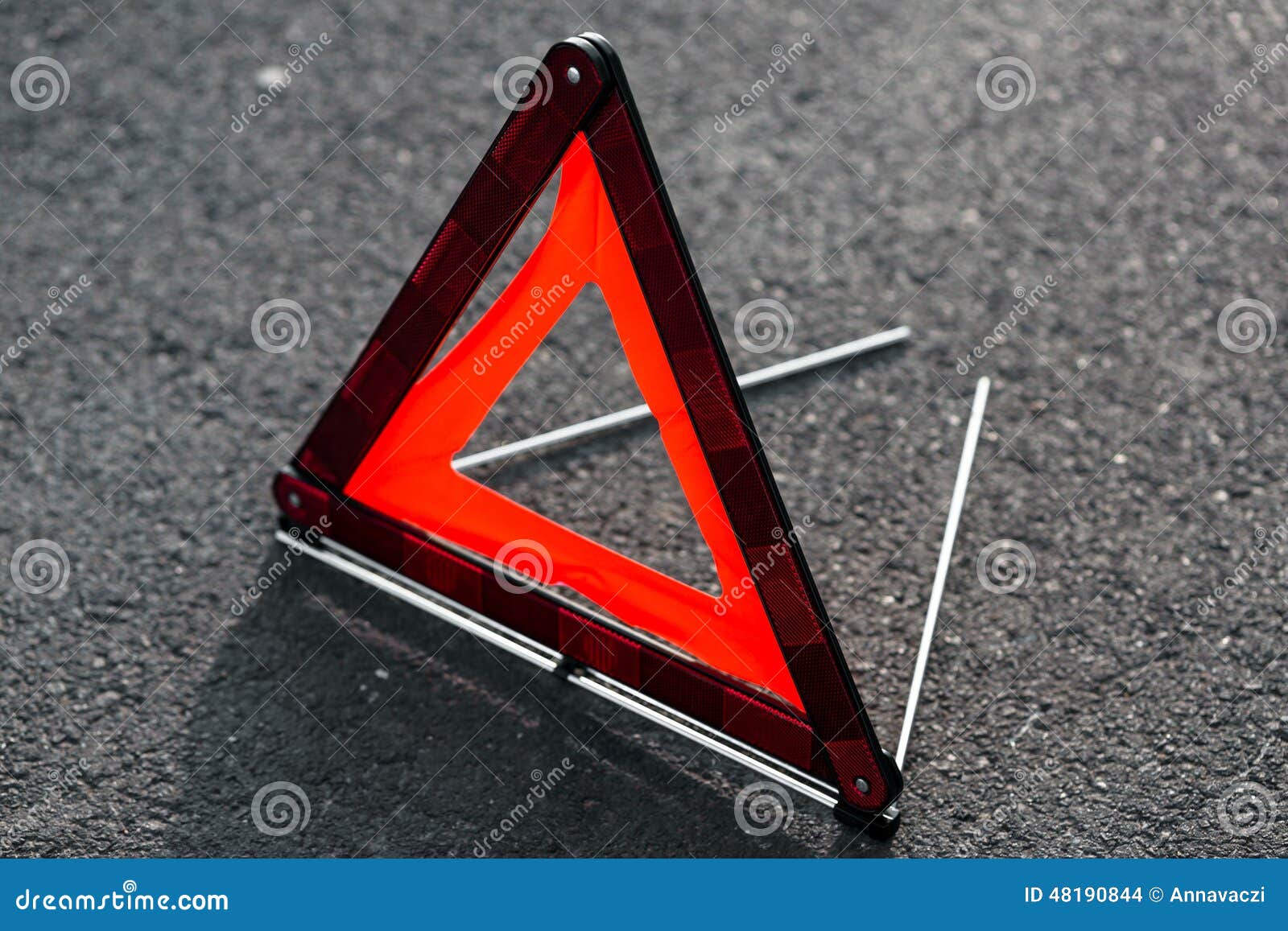 Red triangle of a car stock photo. Image of change, breakdown - 48190844