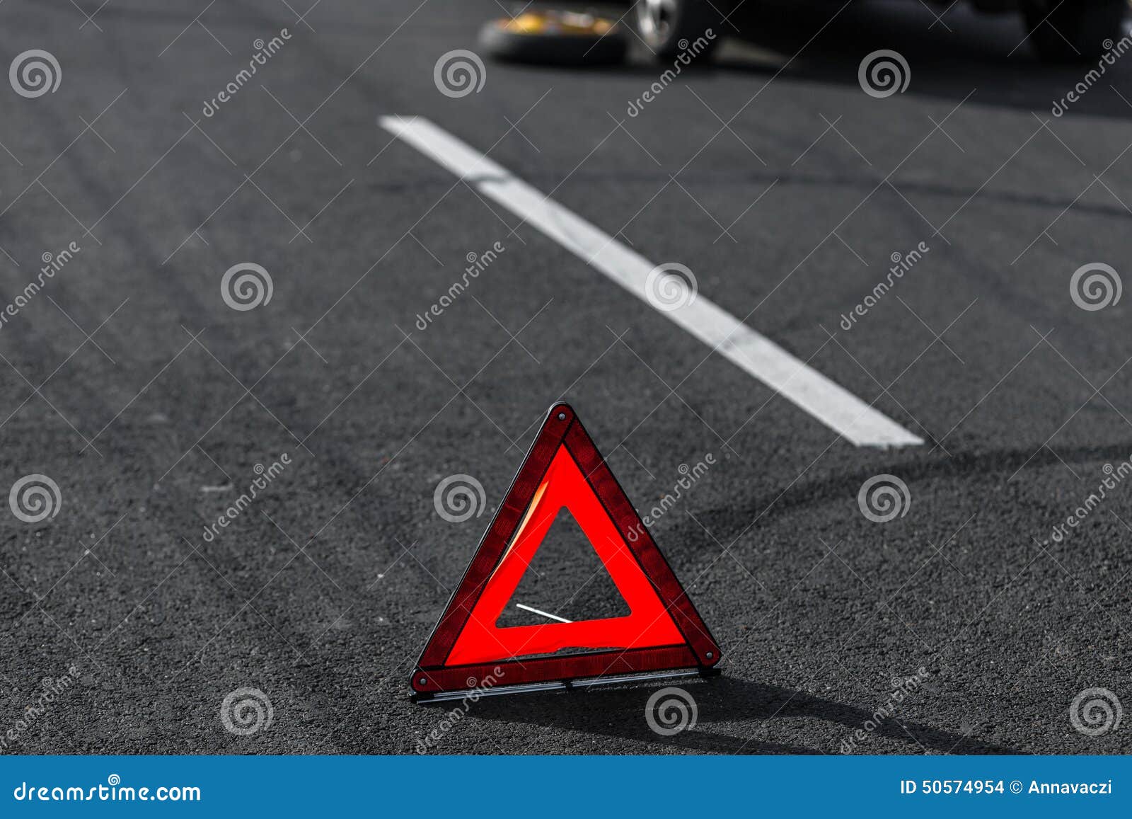 Red triangle of a car stock photo. Image of brakes, assistance - 50574954