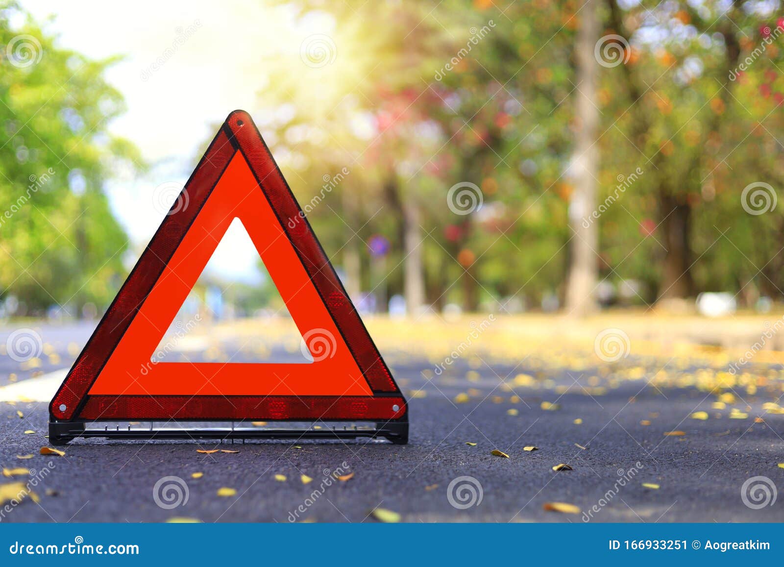 Red Triangle, Red Emergency Stop Sign, Red Emergency Symbol on Road ...